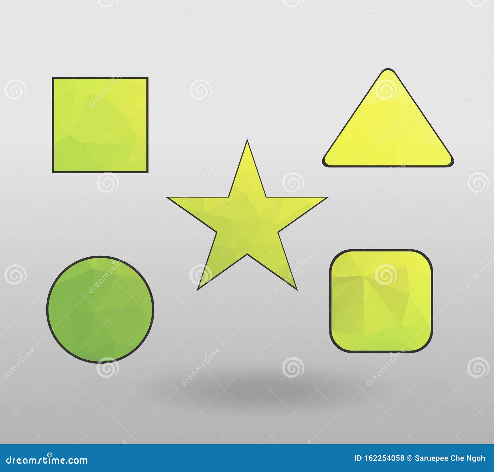 Polygonal Geometric Figures. Set of Design Elements with Square, Circle ...