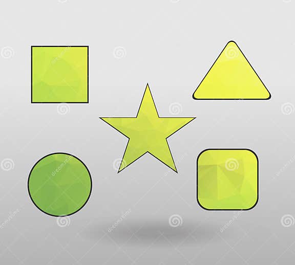 Polygonal Geometric Figures. Set of Design Elements with Square, Circle ...