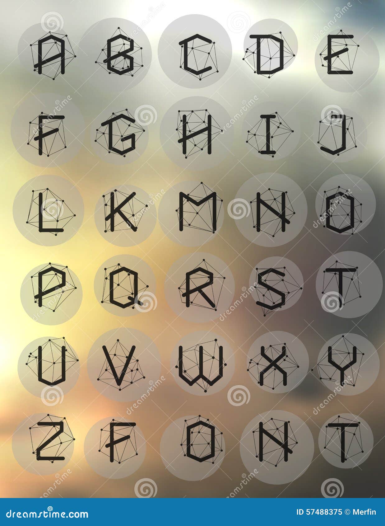 Polygonal geometric font stock vector. Illustration of deco - 57488375