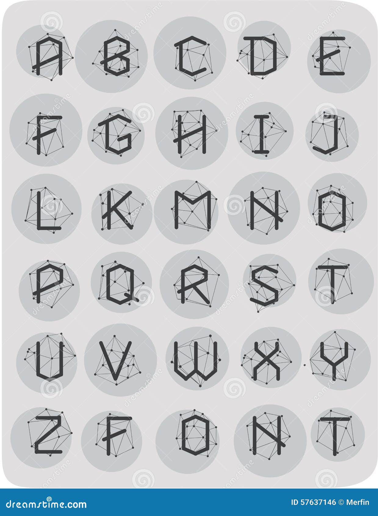 Polygonal geometric font stock vector. Illustration of border - 57637146