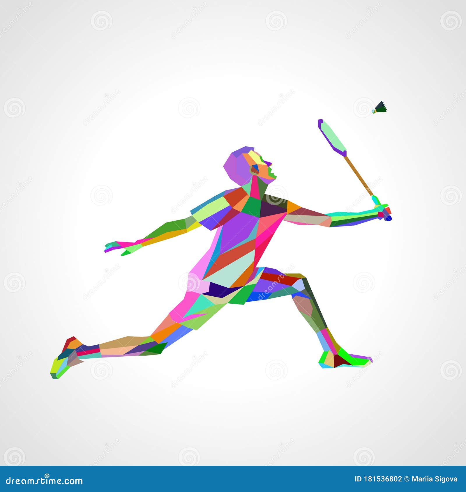 Polygonal Professional Badminton Player. Vector Illustration Eps Stock ...