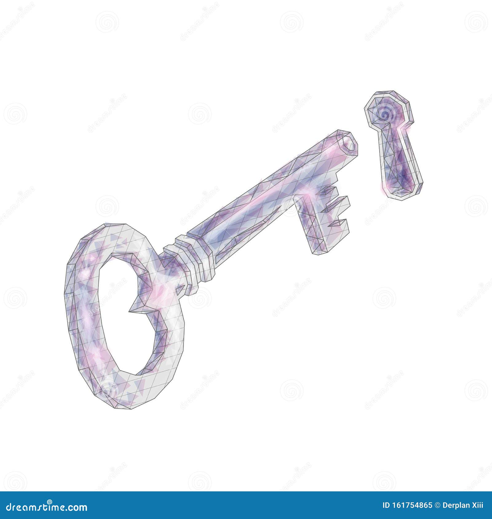 Polygonal Geometric Shapes Wireframe Key and Lock Stock Vector ...