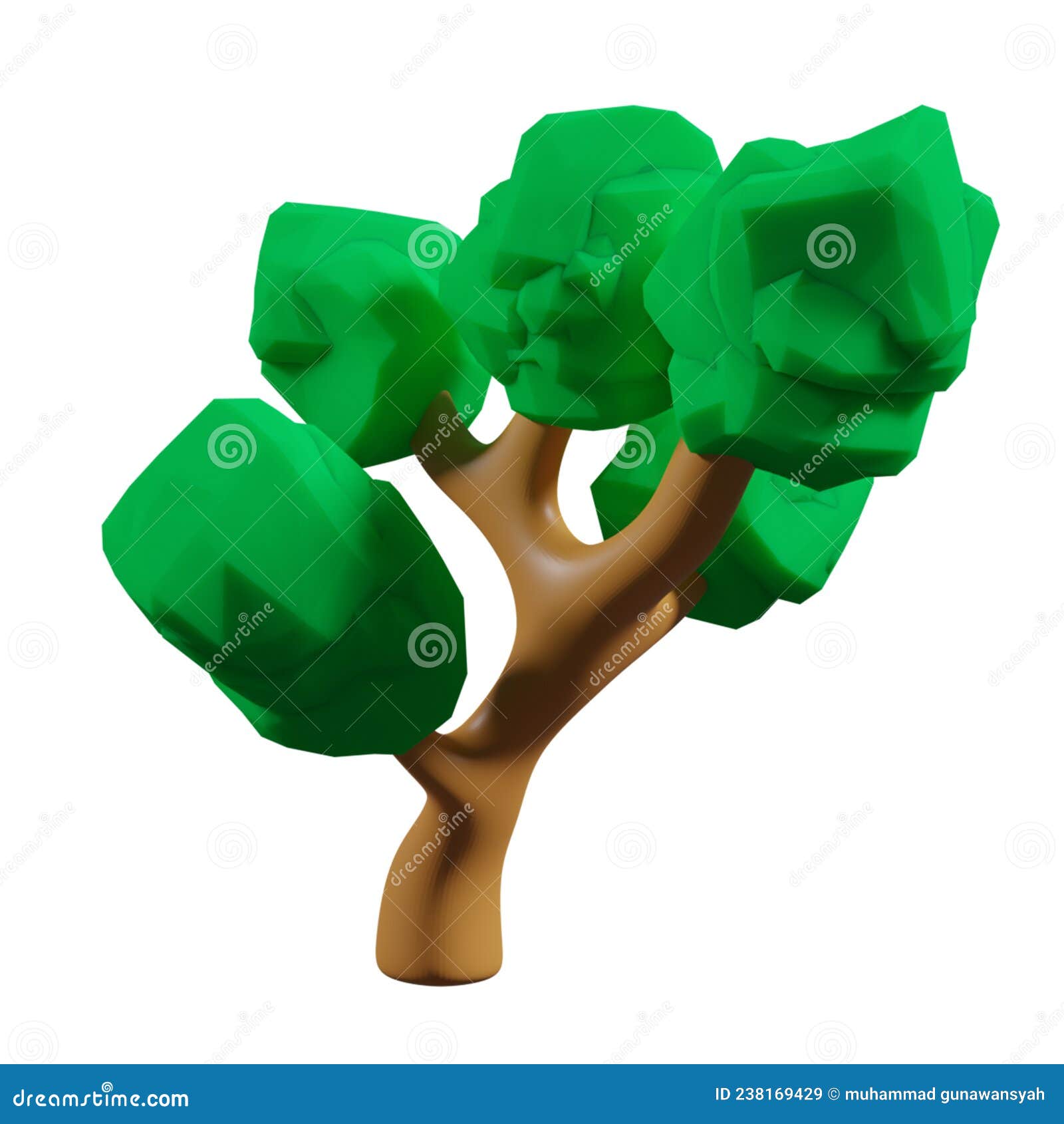Polygonal Geometric Tree. 3d Render Stock Illustration - Illustration ...