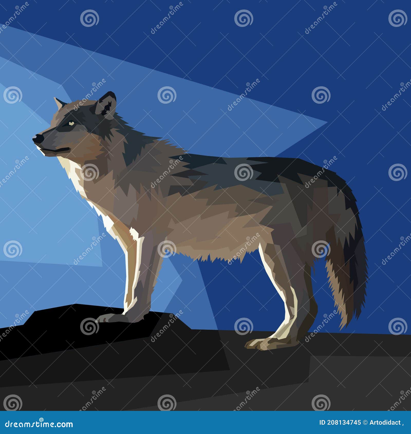 Polygonal Geometric Wolf Pop Art Portrait Premium Vector Stock Vector ...