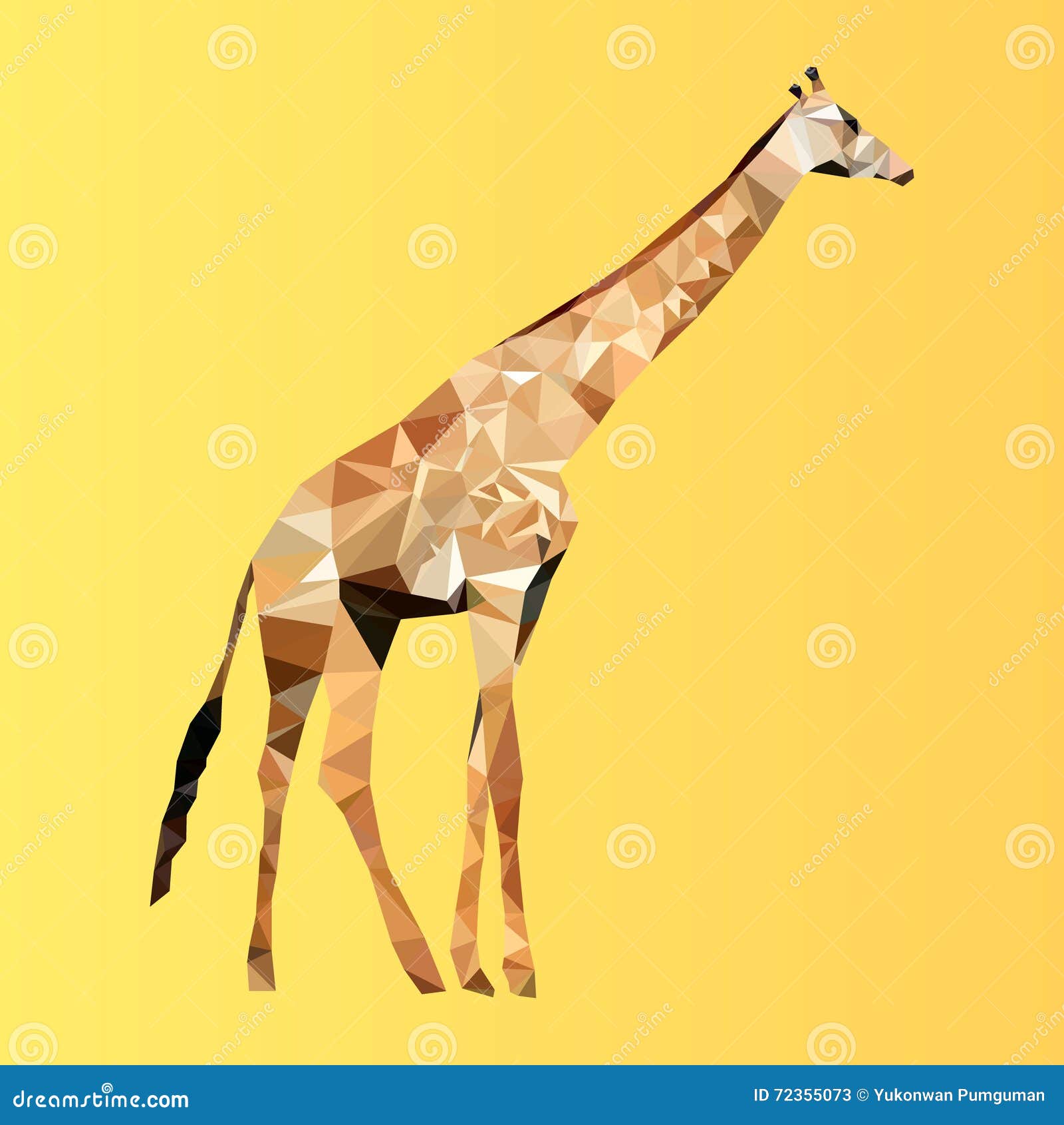 Polygonal Giraffe, Polygon Triangle Animal, Vector Stock Vector ...