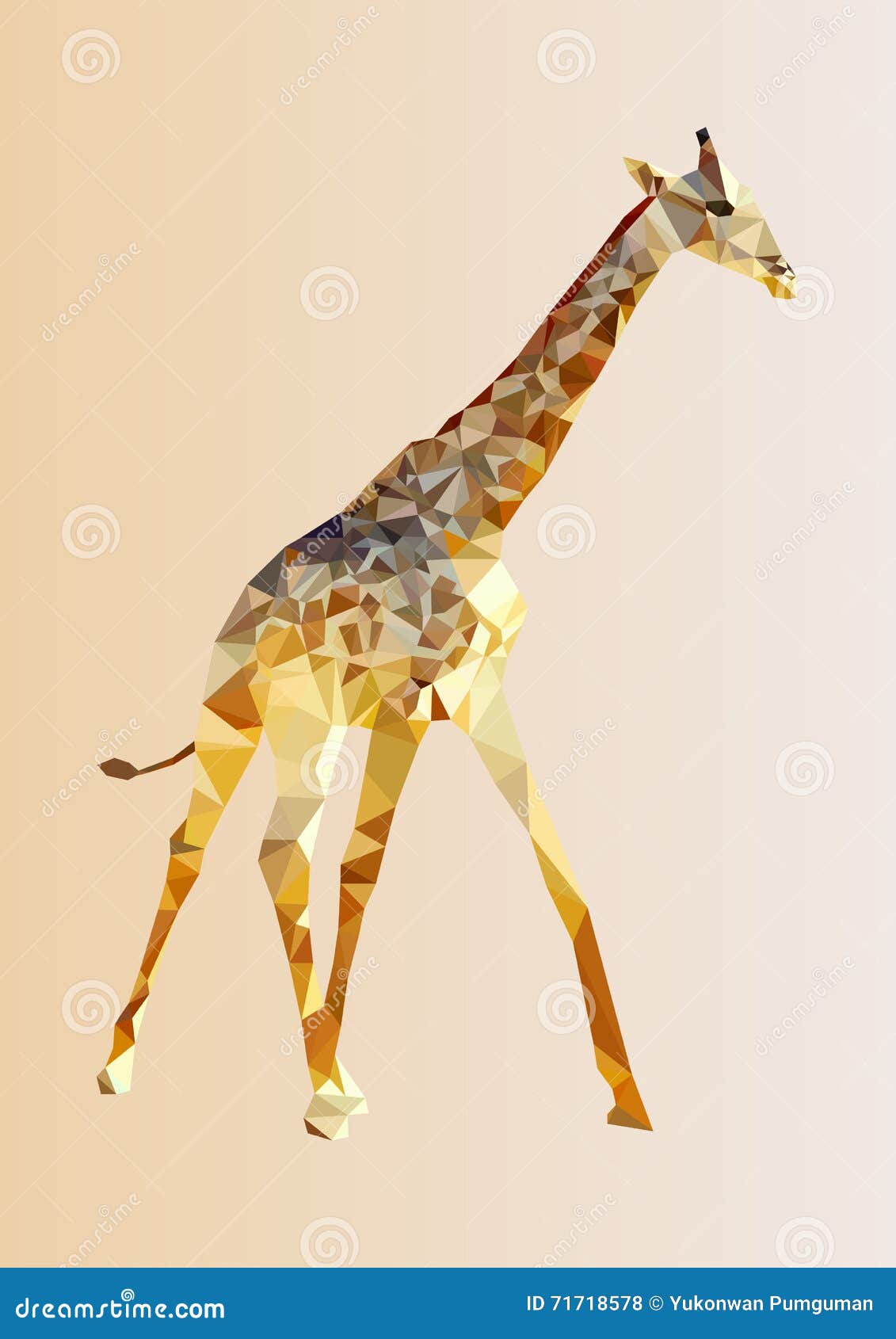 Polygonal Giraffe, Polygon Triangle Animal, Vector Stock Vector ...