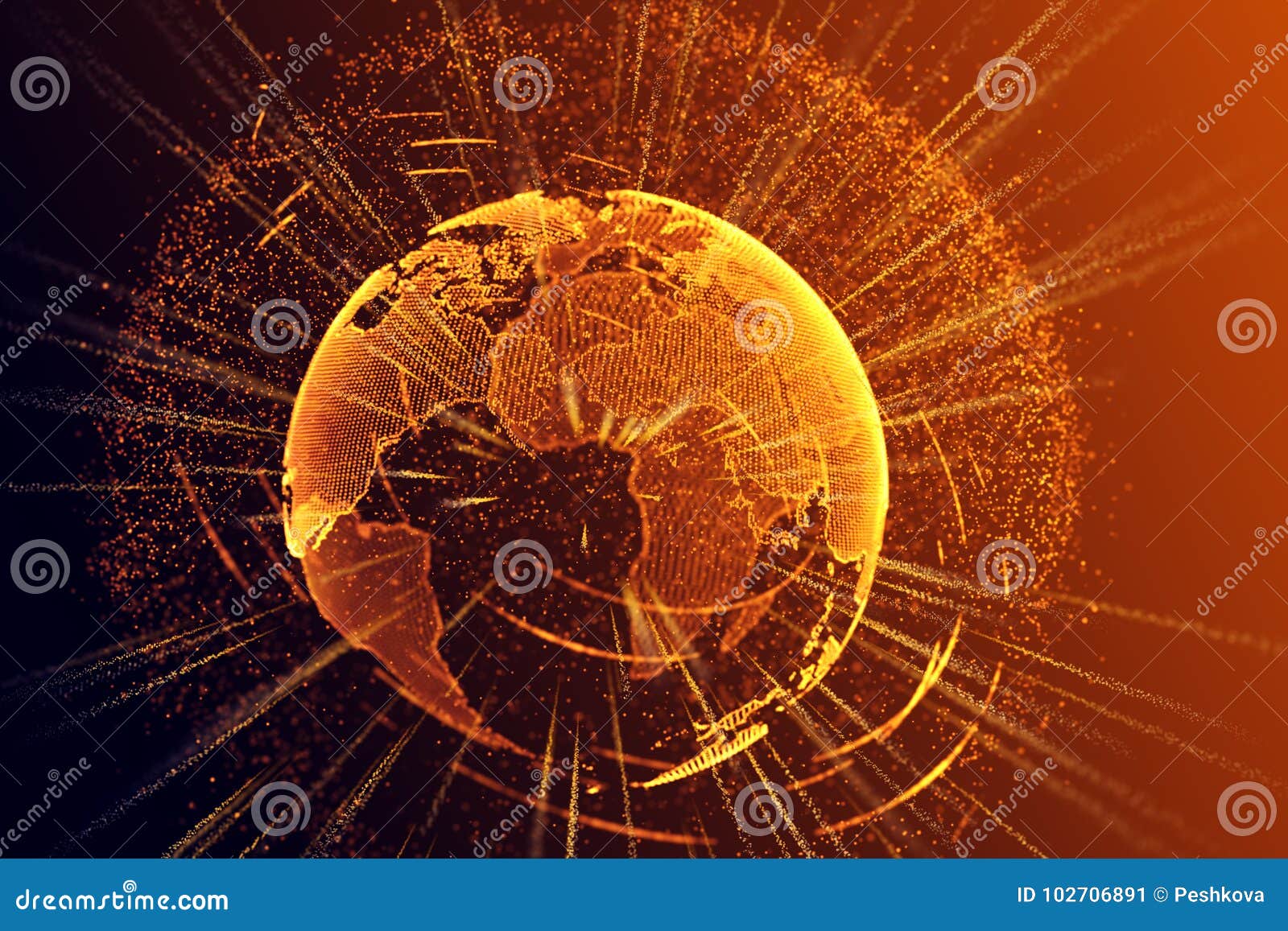 Polygonal globe texture stock illustration. Illustration of glowing ...