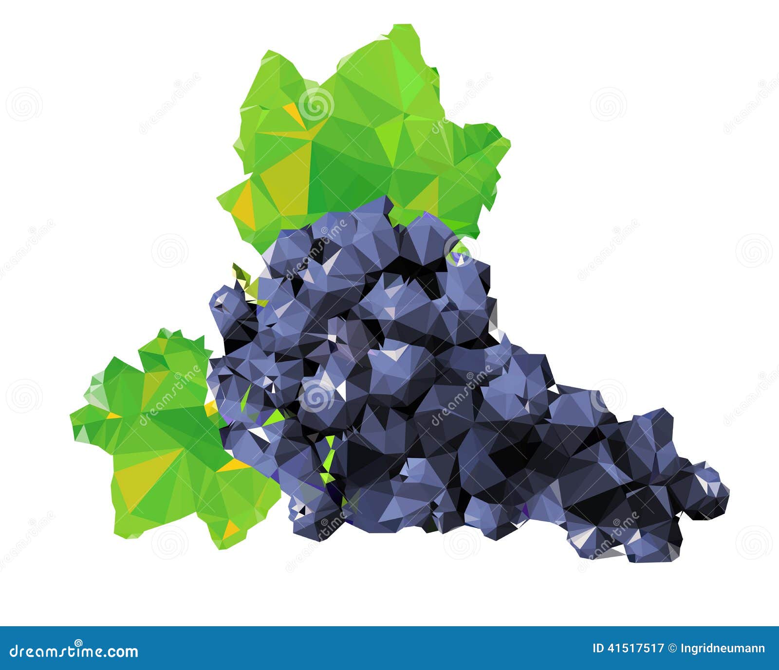 Polygonal Grape Fruit Illustration Stock Vector - Illustration of ...