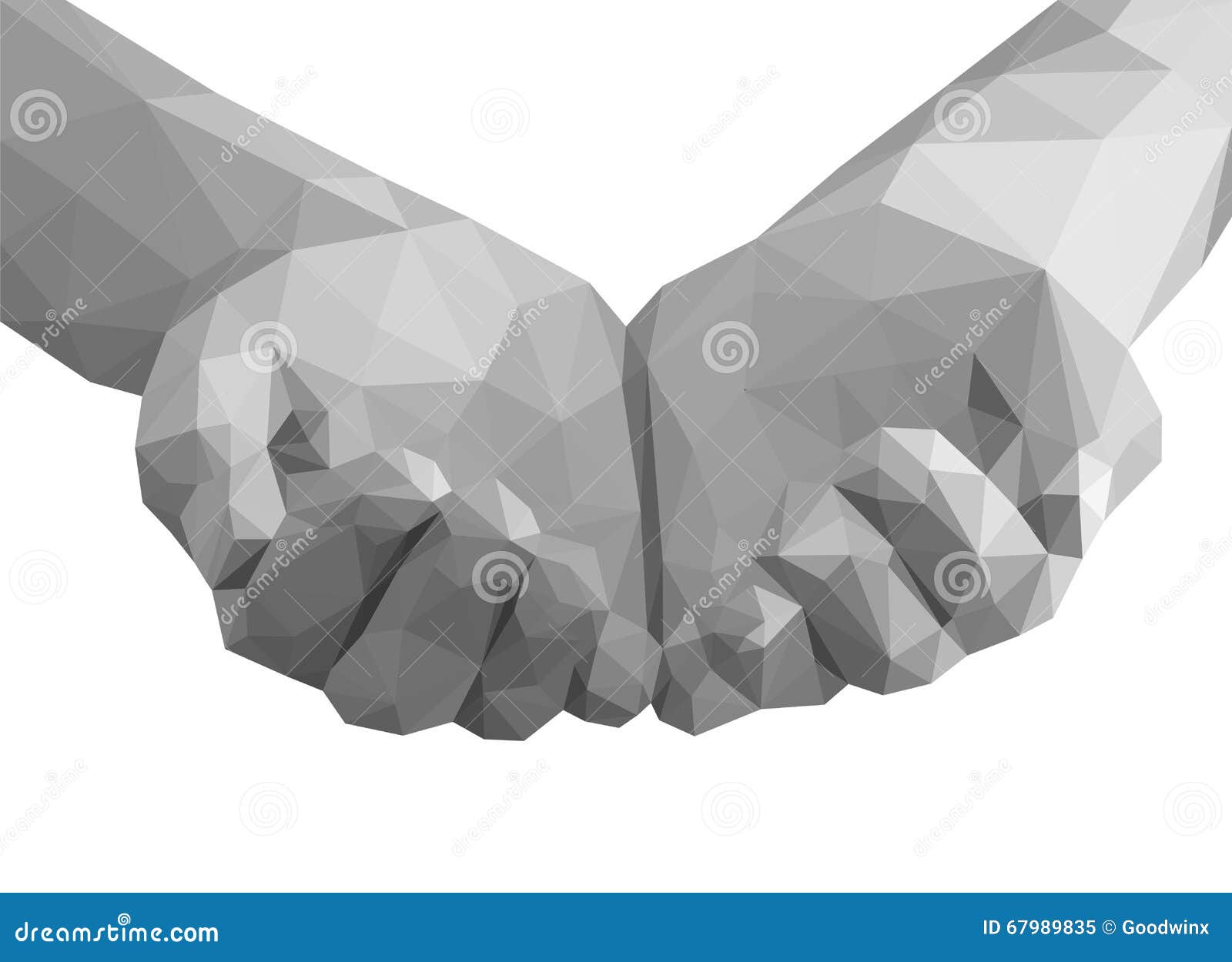 Polygonal Hands Cupped Like a Cup Empty Monochrome Stock Vector ...