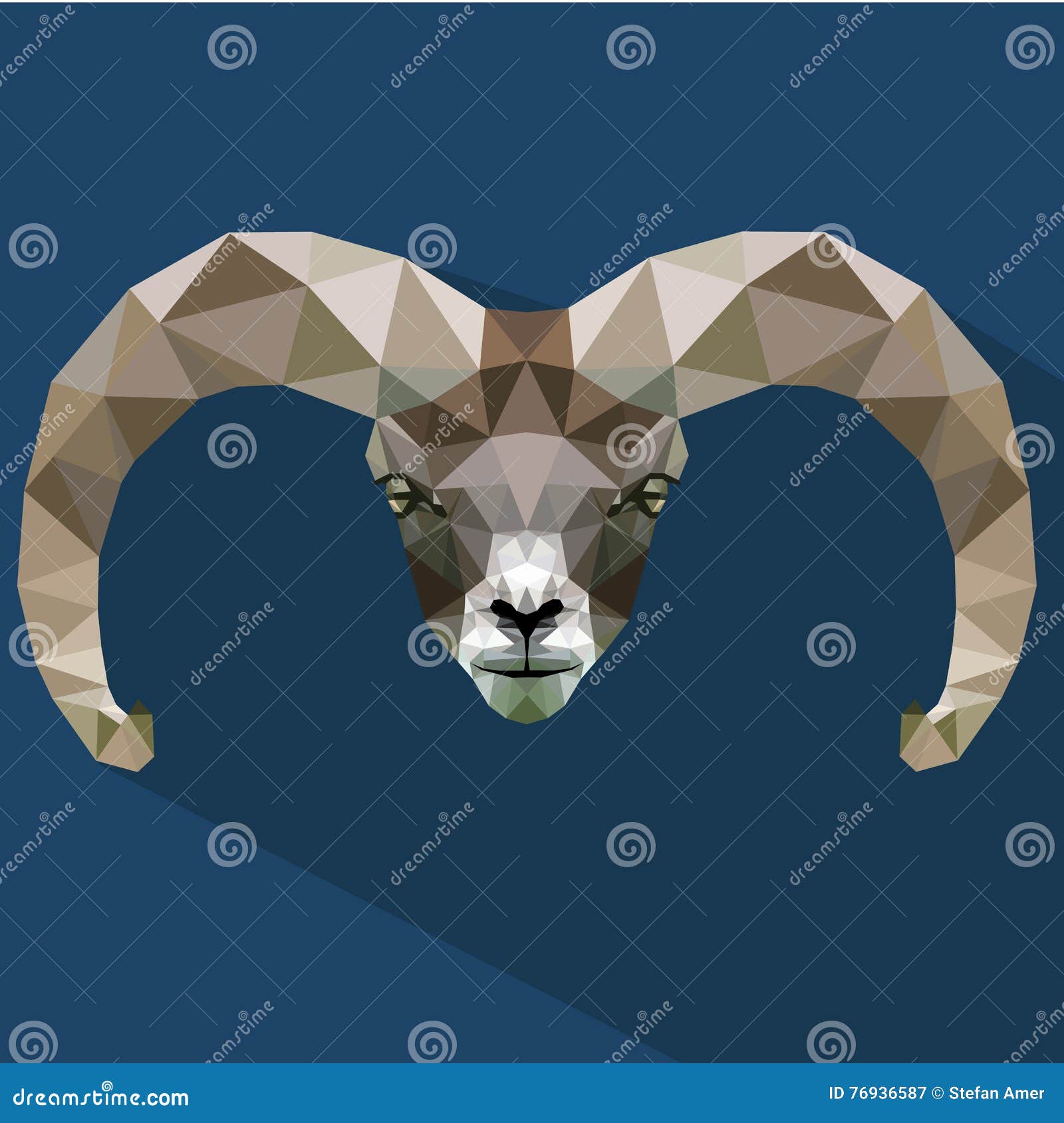 Polygonal Head Goat, Polygon Geometric Animal, Vector Stock Vector ...