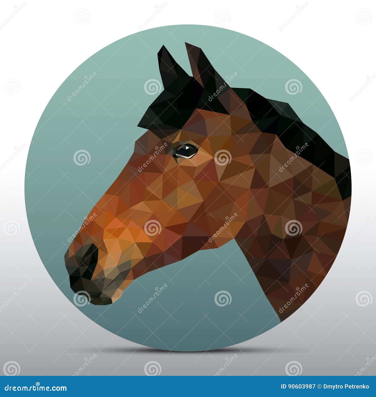 Polygonal head of horse stock vector. Illustration of draw - 90603987