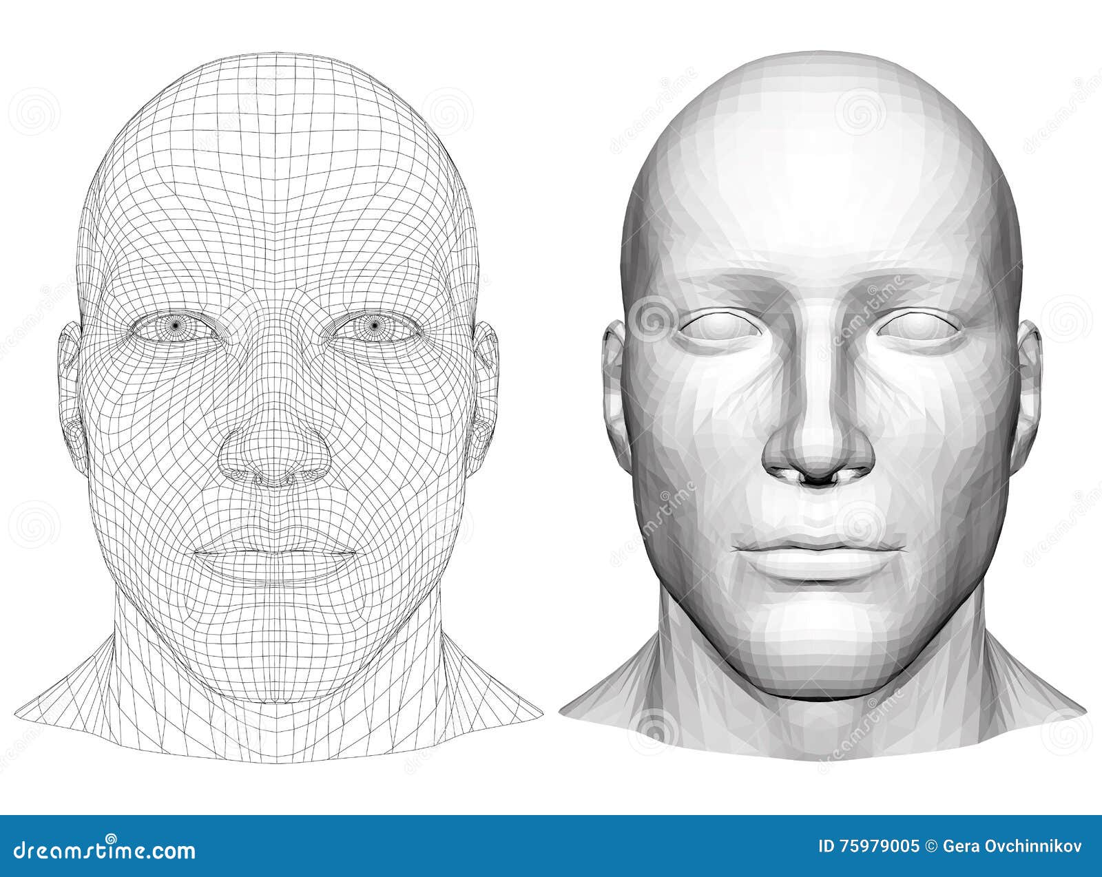 Polygonal head stock vector. Illustration of planning - 75979005