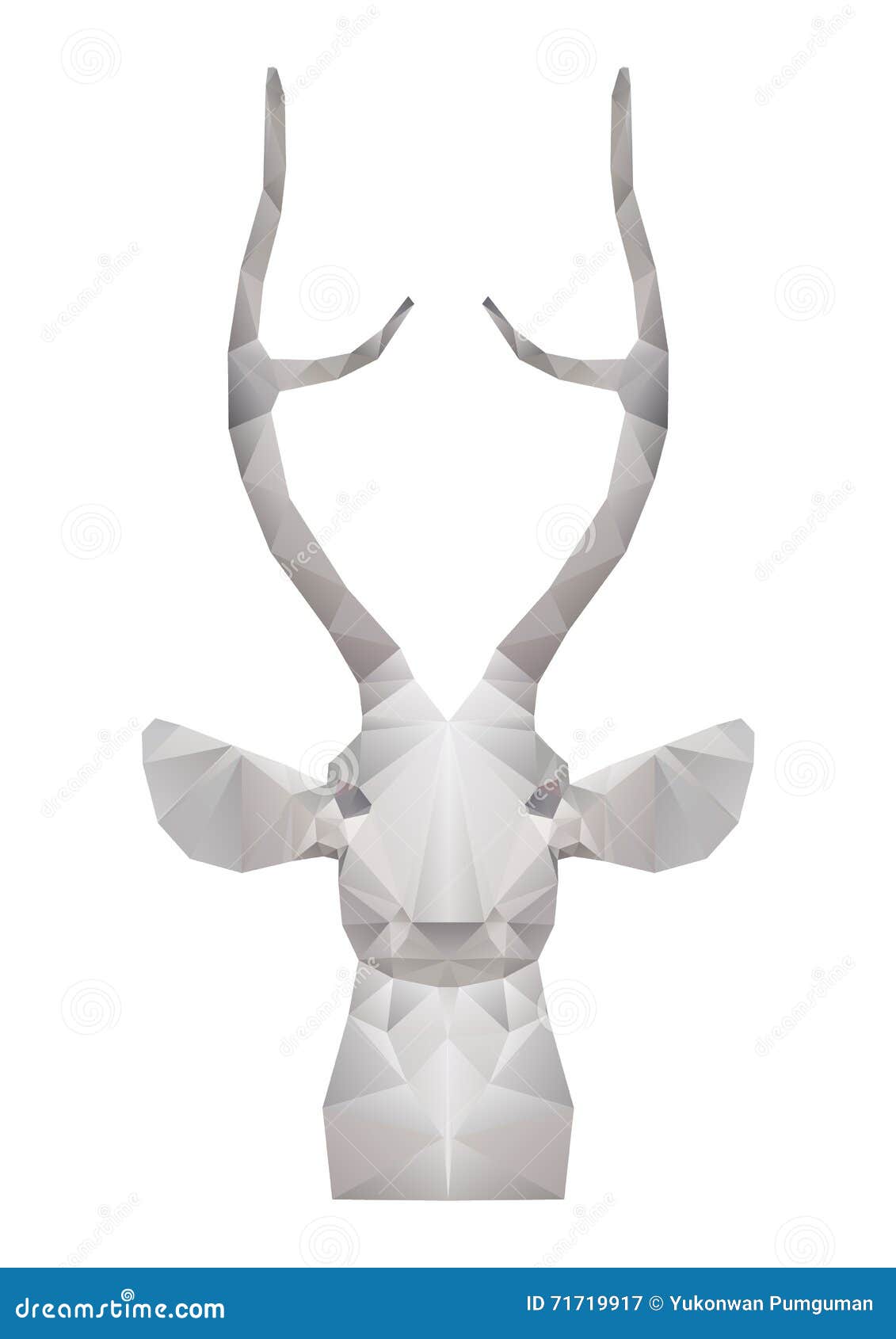 Polygonal Head of Stag, Poly Low Abstract Geometric Animal Stock Vector ...