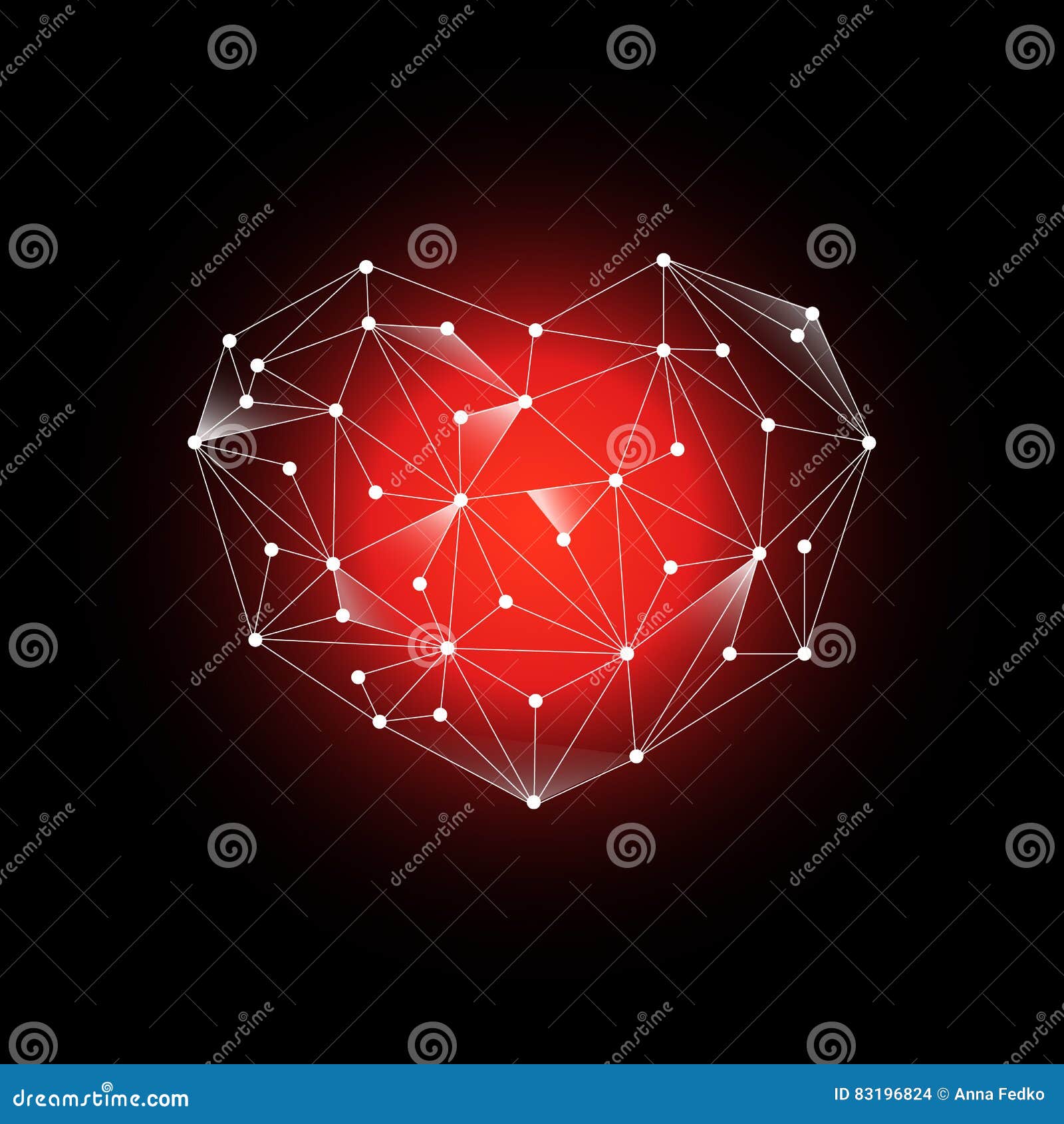 Polygonal heart. Low poly stock illustration. Illustration of icon ...