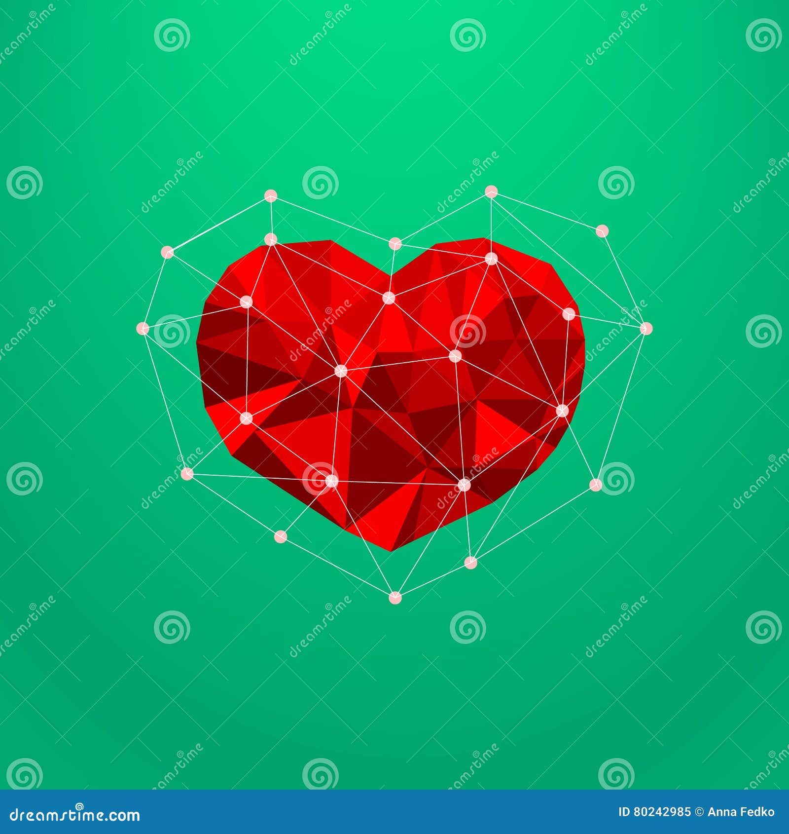 Polygonal heart. Low poly stock illustration. Illustration of design ...