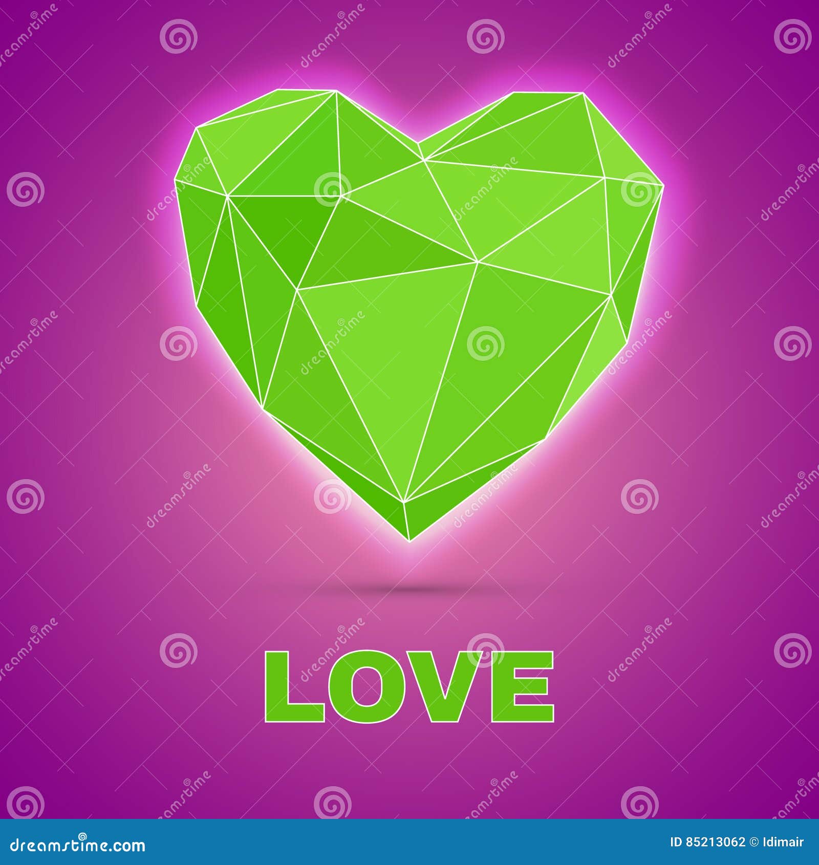 Polygonal Heart. Low Poly, Valentines Day Vector Stock Vector ...
