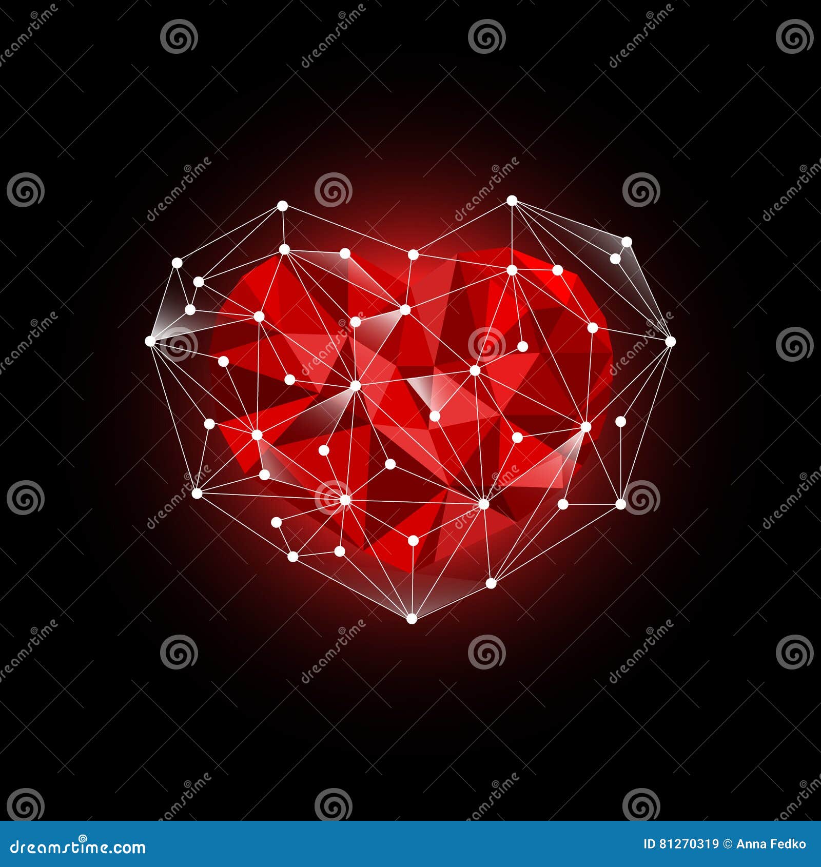 Polygonal Heart. Low Poly Vector Stock Vector - Illustration of shape ...