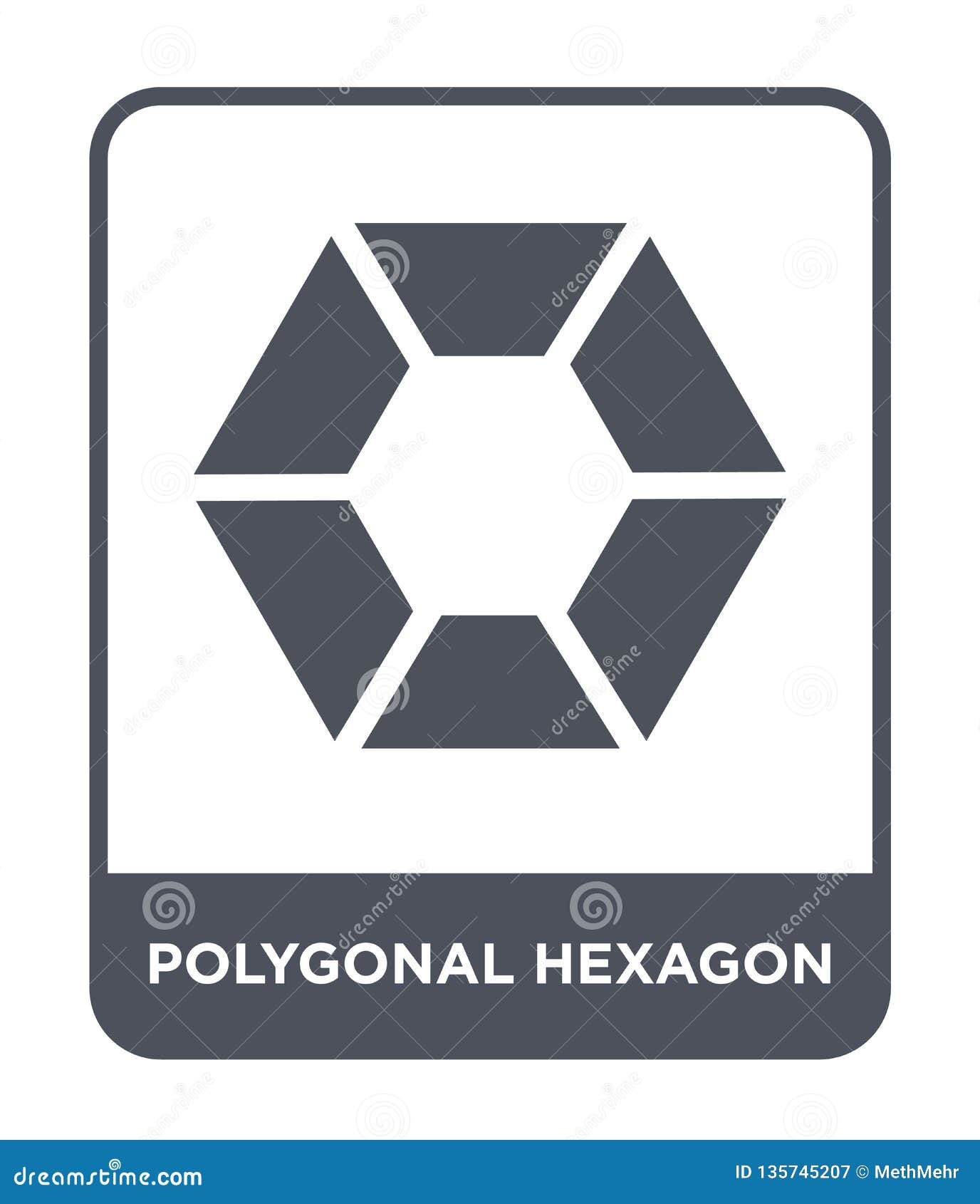 Polygonal Hexagon Icon in Trendy Design Style. Polygonal Hexagon Icon ...