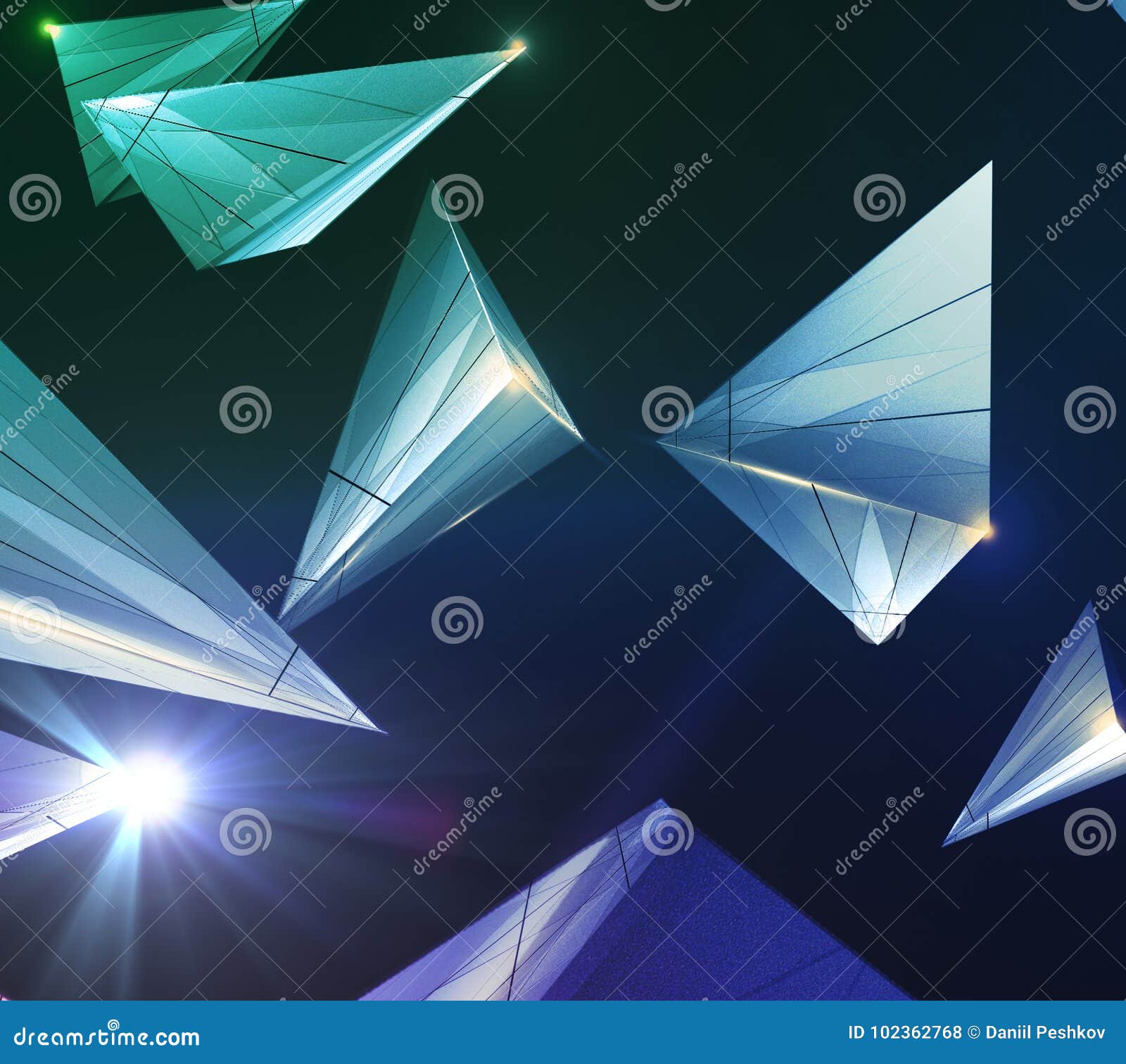 Polygonal hi-tech backdrop stock illustration. Illustration of bright ...