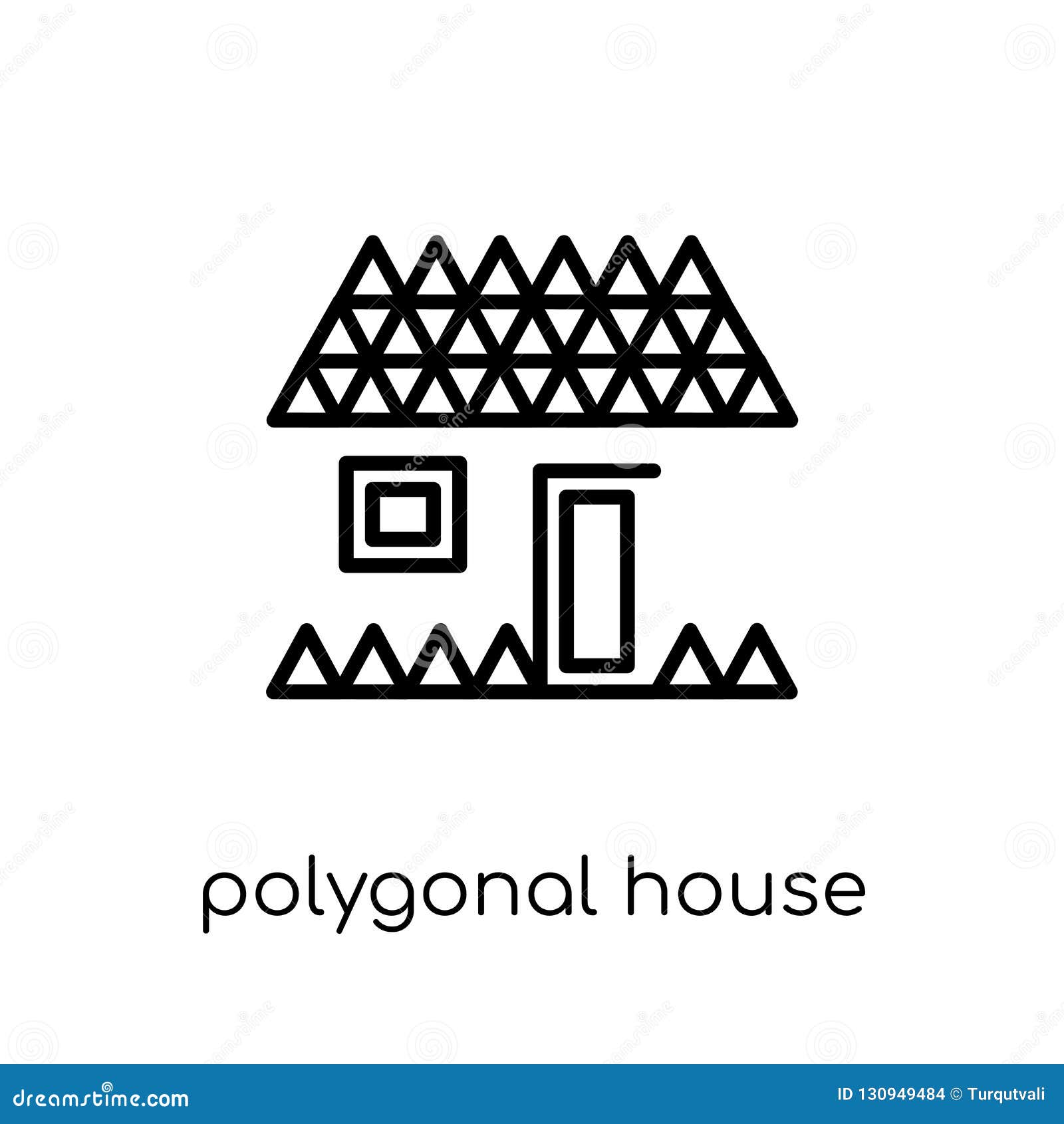 Polygonal House or Home Building Icon from Geometry Collection. Stock ...