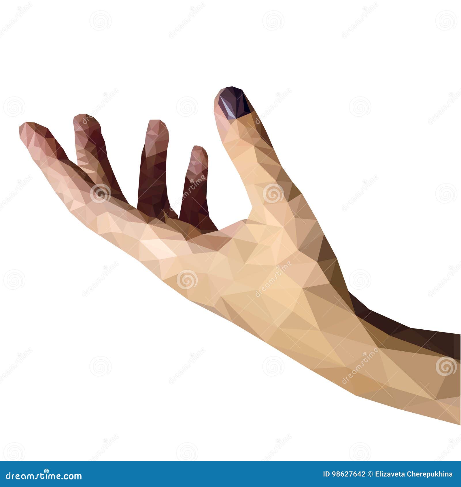Polygonal Human Low Poly Hand Stock Vector - Illustration of creative ...