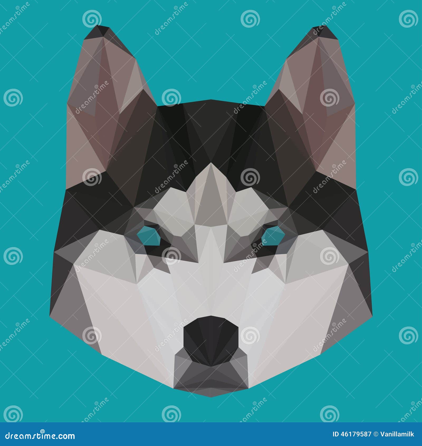 Polygonal husky background stock vector. Illustration of snout - 46179587