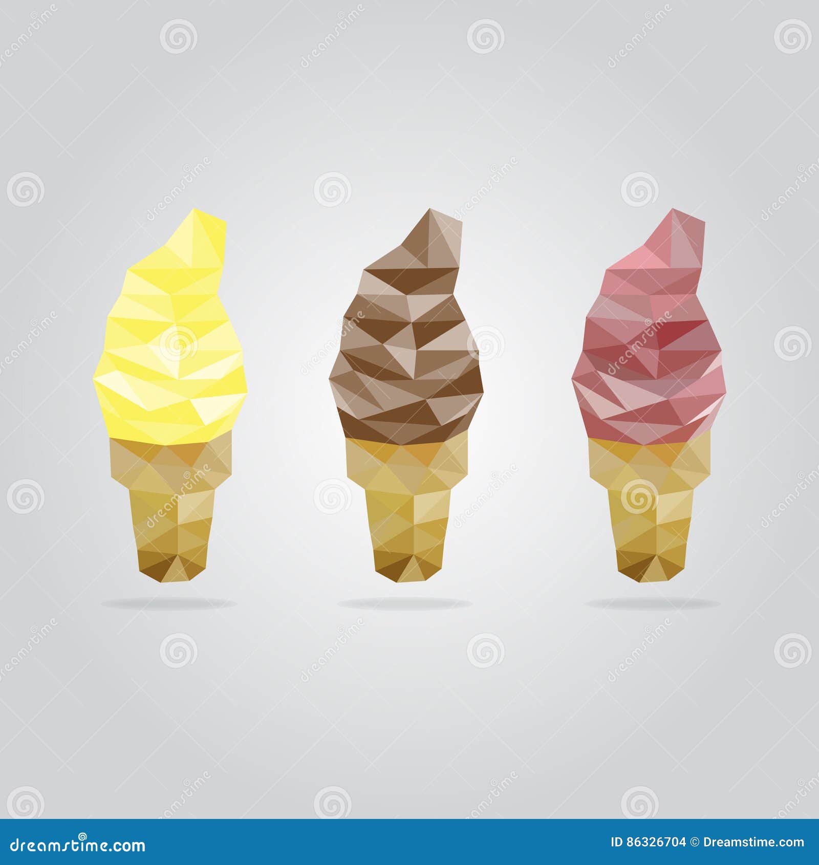 Polygonal Ice-cream Illustration Stock Vector - Illustration of cafe ...