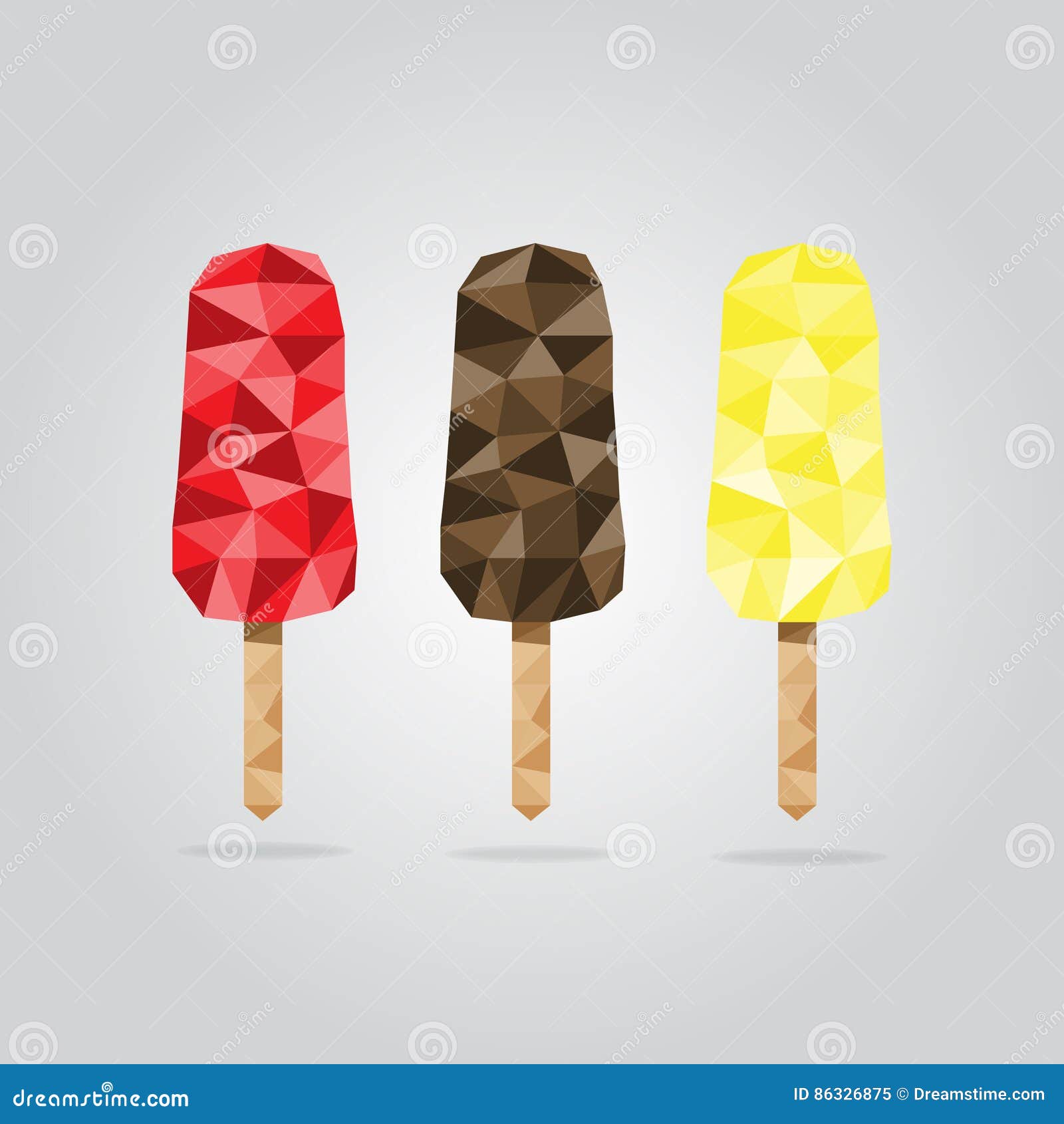 Polygonal Ice-cream Illustration Stock Vector - Illustration of polygon ...