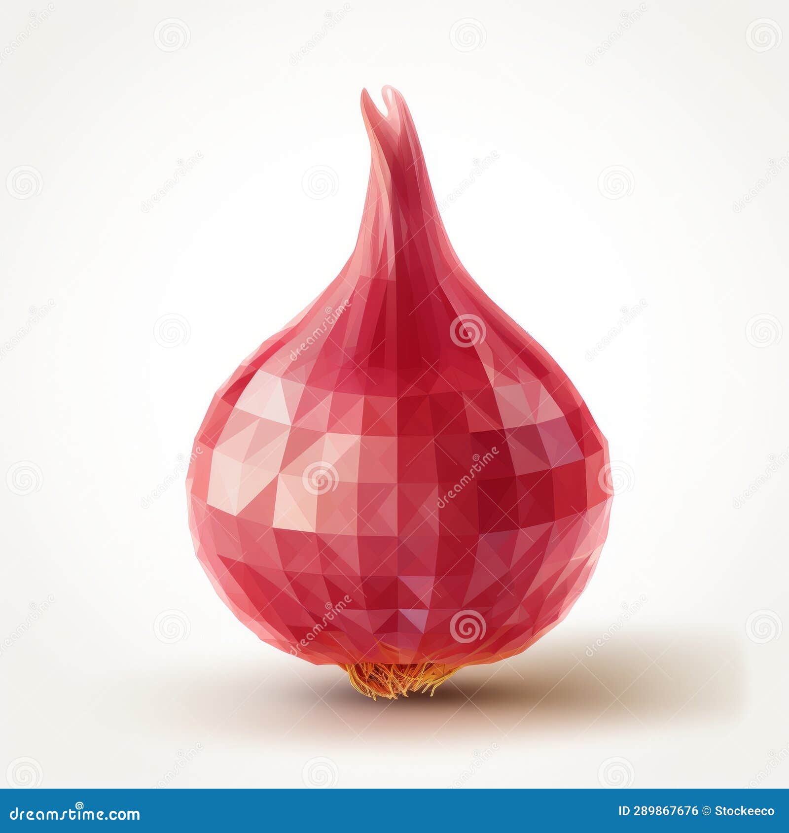 Colorful Low Poly Onion Sculpture on White Background Stock ...