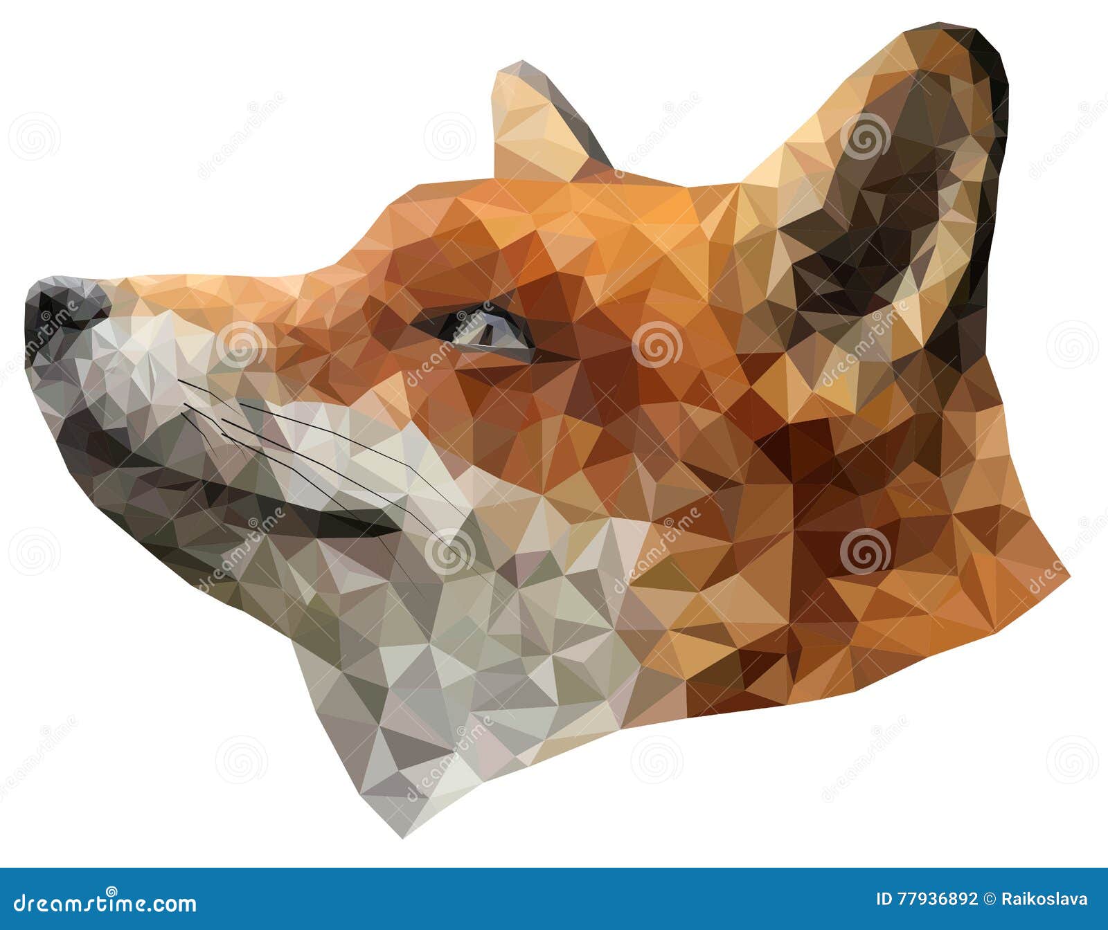 Polygonal illustration fox stock vector. Illustration of style - 77936892