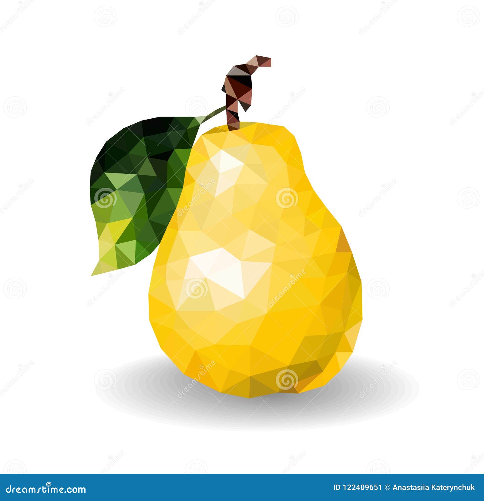 Vector Illustration Pear, Polygonal Pear, Low Poly Stock Vector ...