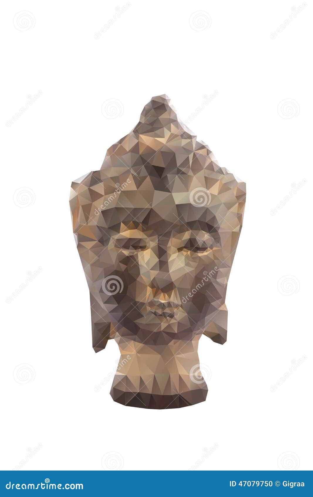 Polygonal Illustration of Statue of Budha Isolated Stock Vector ...