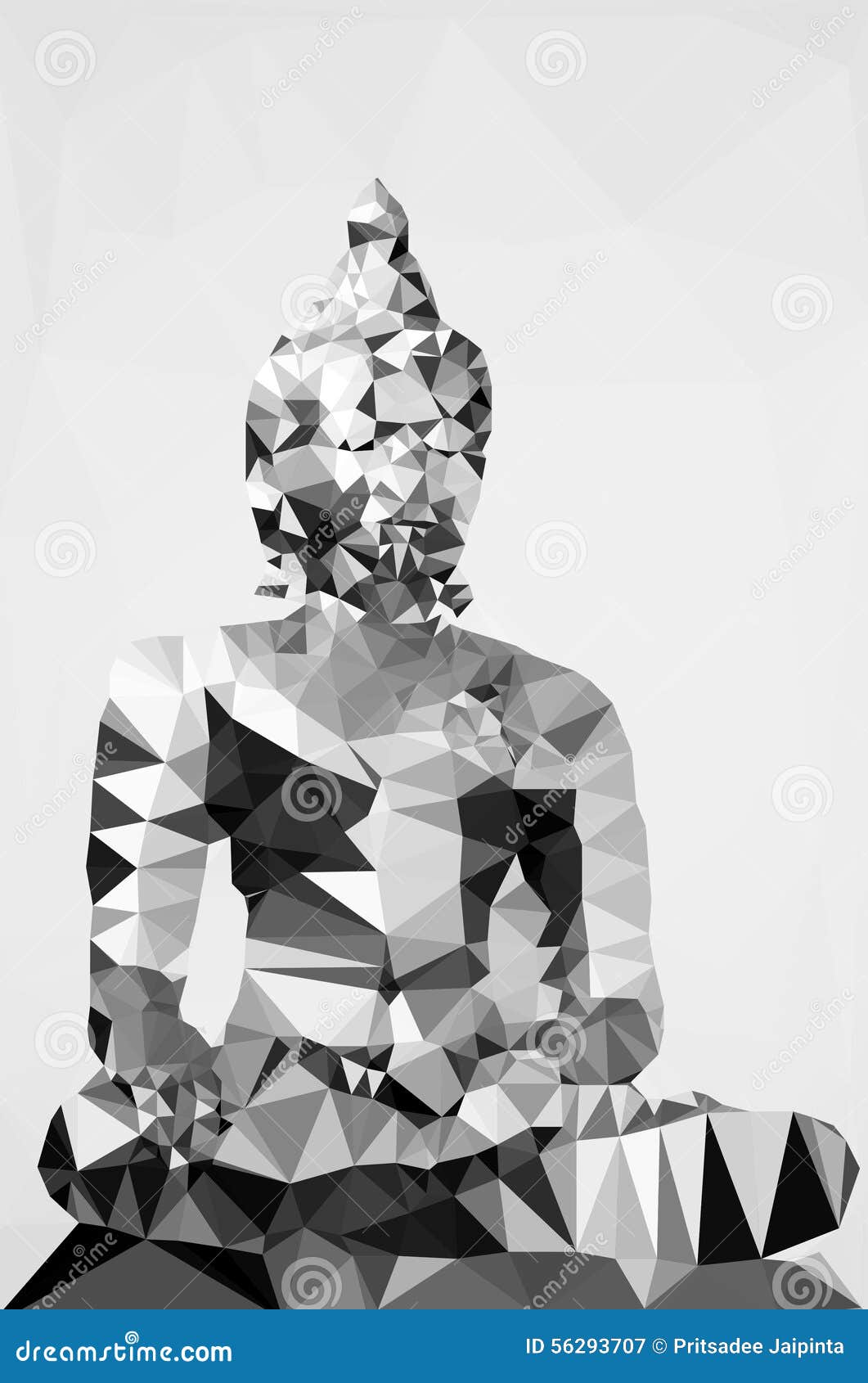 Polygonal Illustration of Statue of Budha Stock Illustration ...