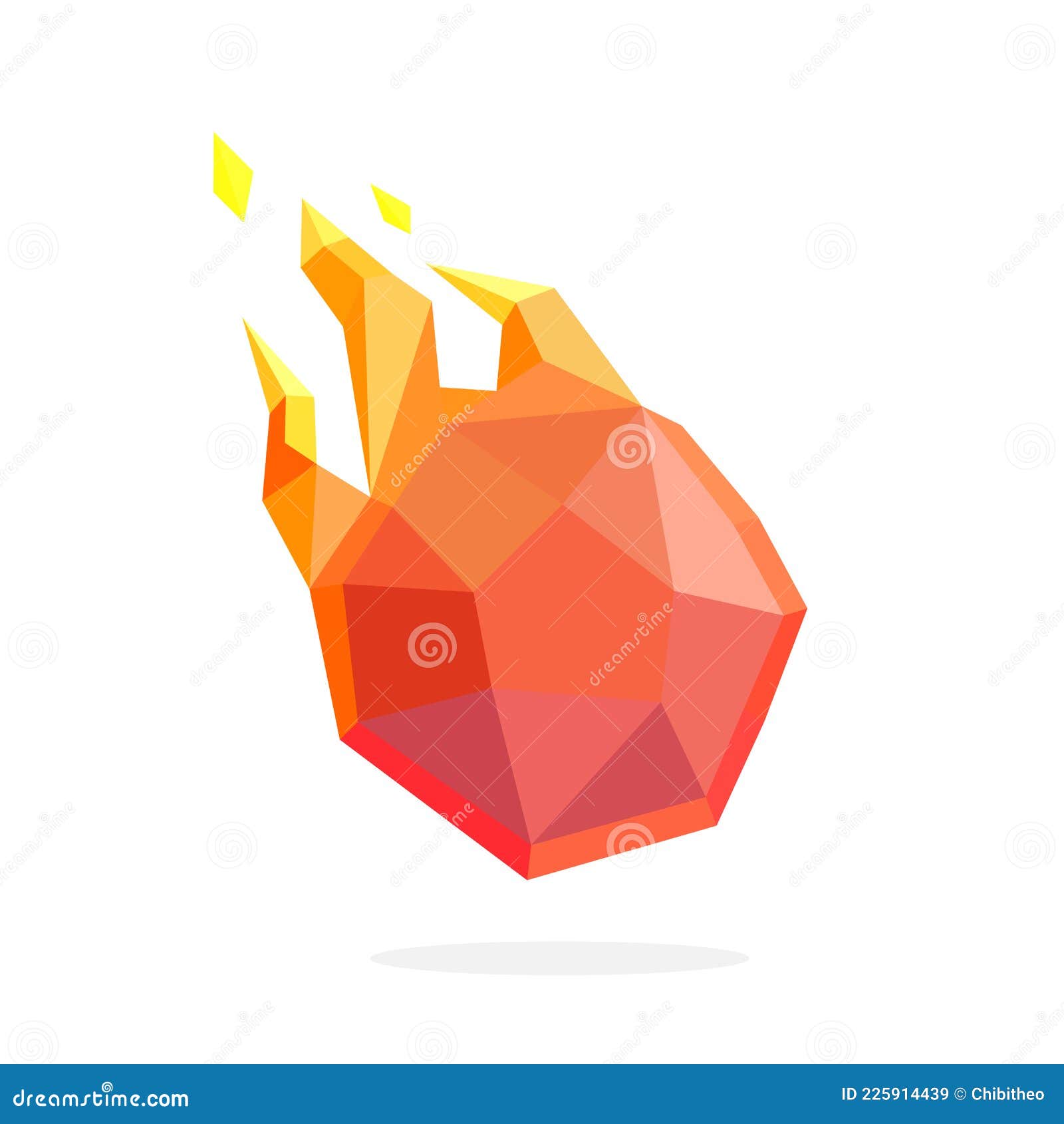 Polygonal Image of a Meteorite. Logo Vector Illustration Stock Vector ...