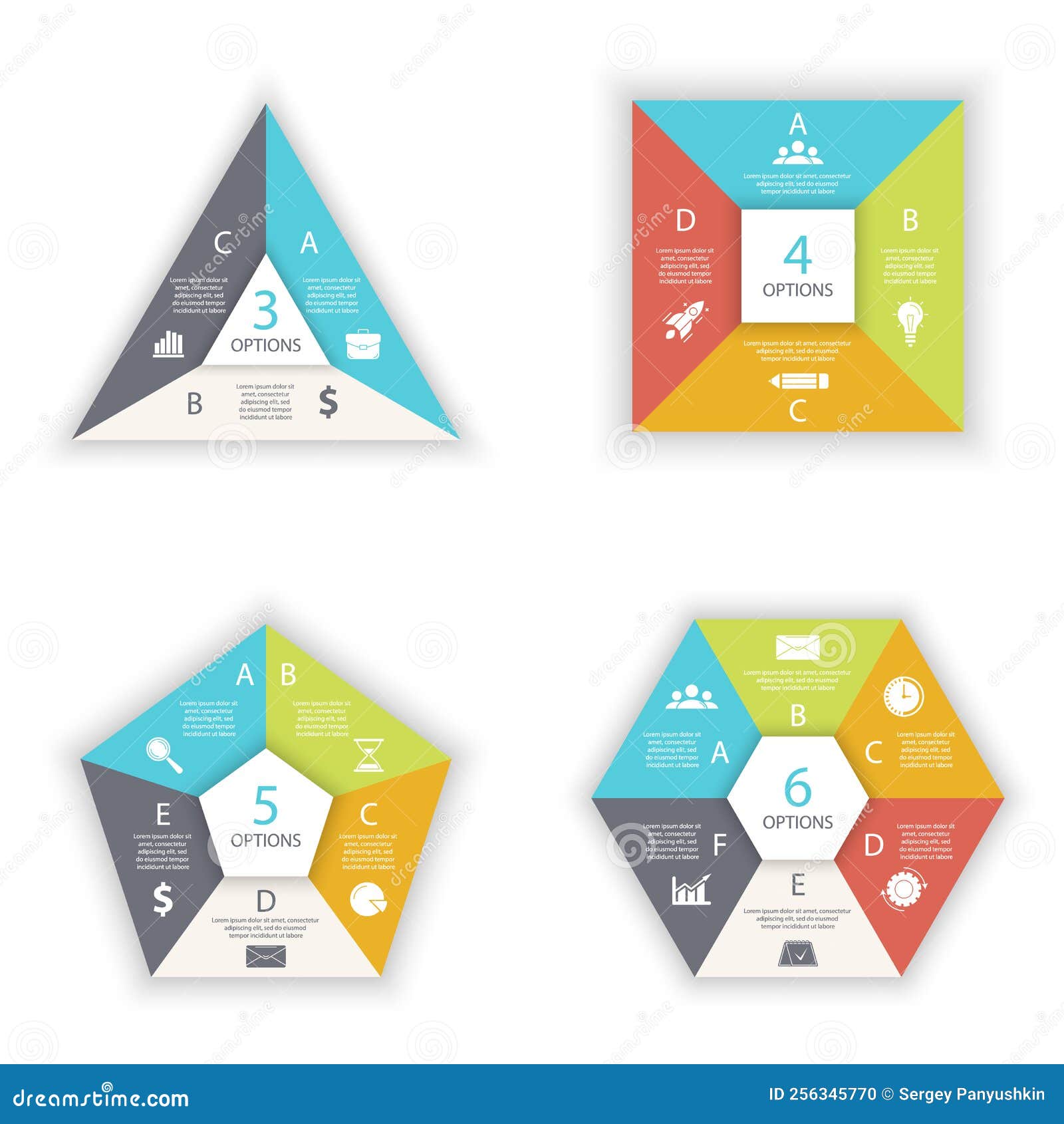 Polygonal Infographic Template for Round Diagram, Graph, Web Design and ...