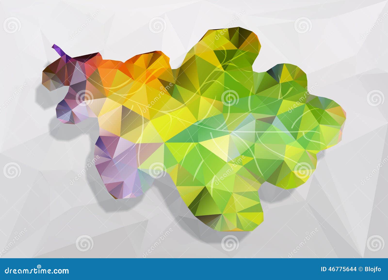 Polygonal leaf stock vector. Illustration of geometric - 46775644