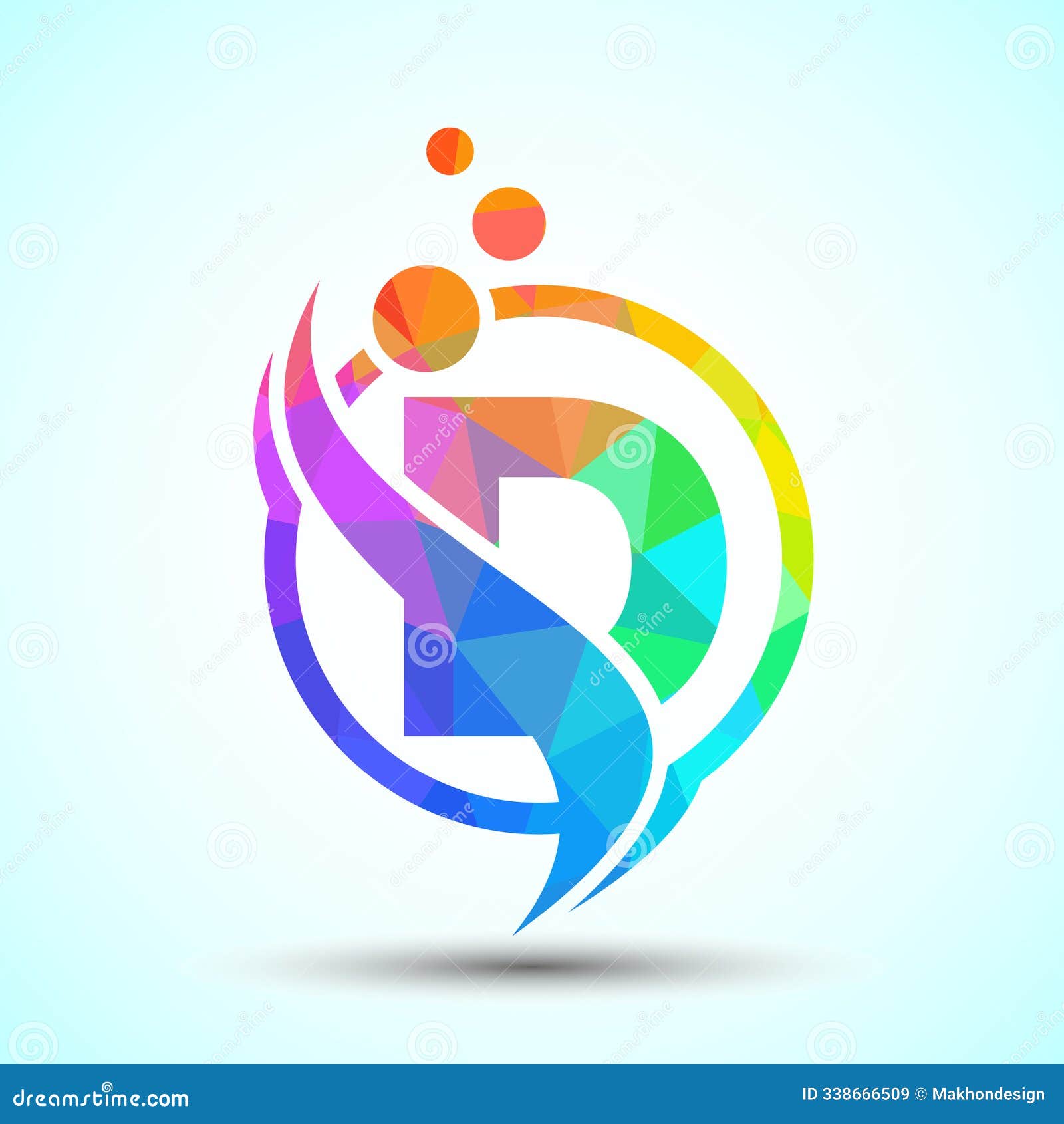 Polygonal Letter D with the Swoosh, Biotech Logo Design Concept ...