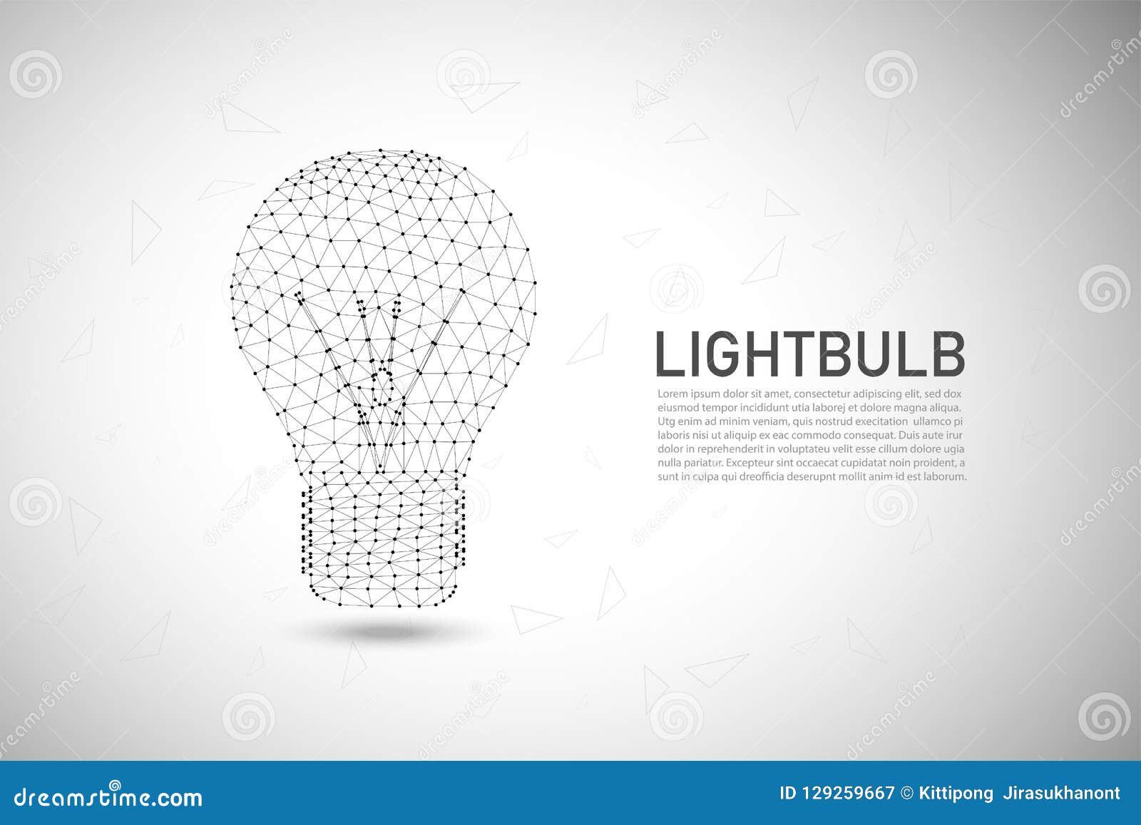 Polygonal light bulb stock illustration. Illustration of black - 129259667