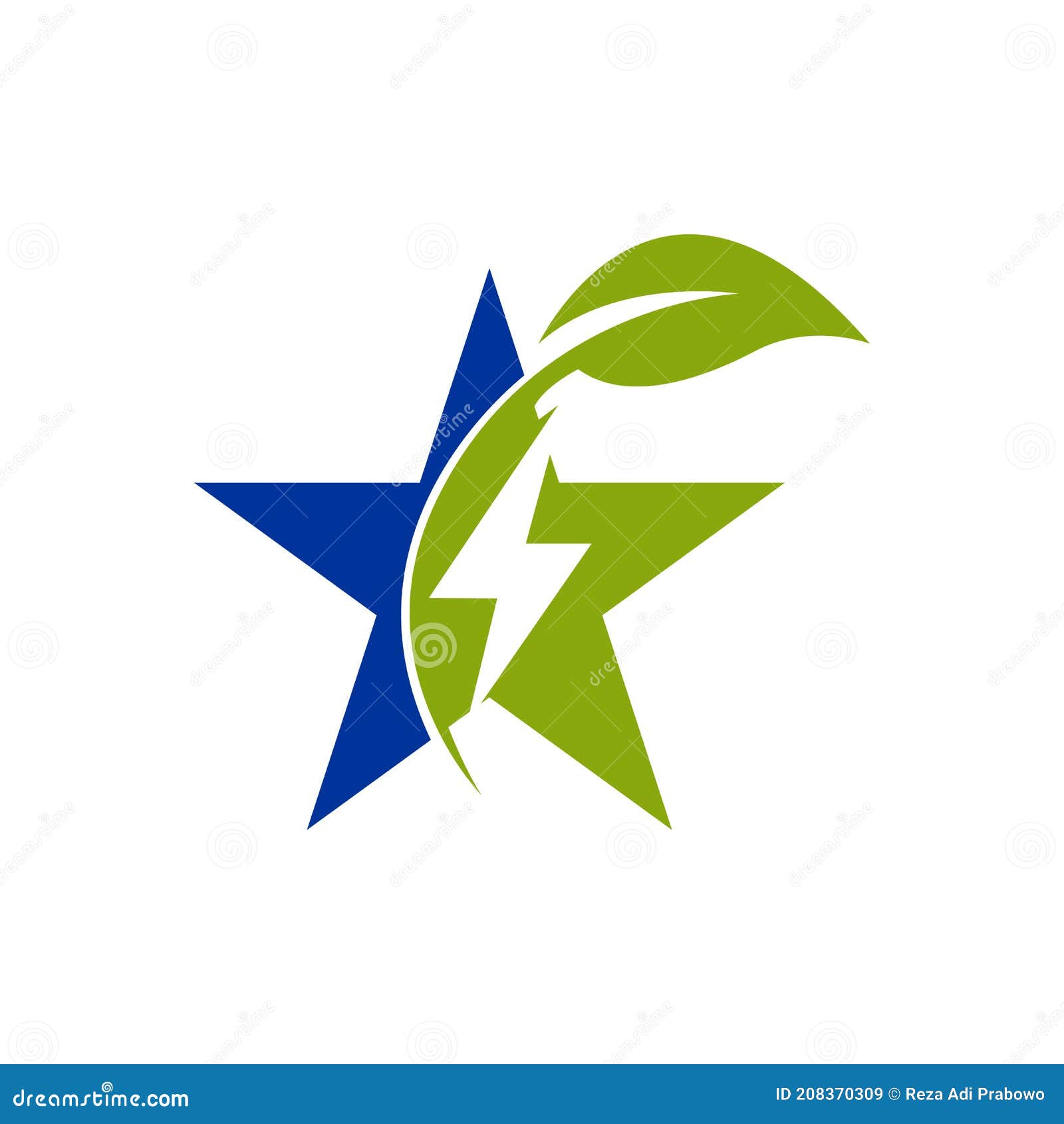 Polygonal Logo of Star with Lightning on a Light Background. Vector ...