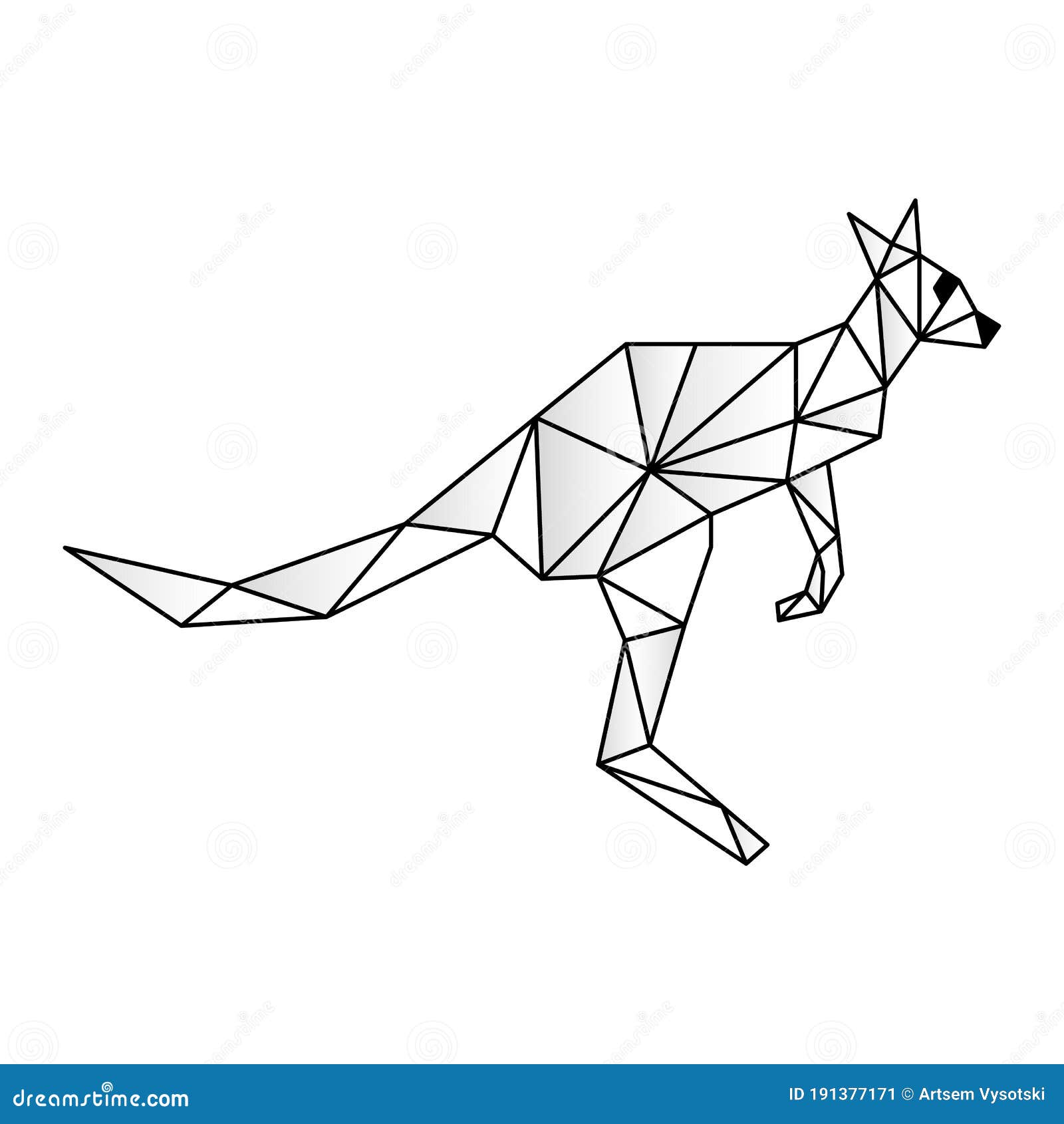 Polygonal Low Poly Illustration of a Kangaroo, Geometrical Triangles ...