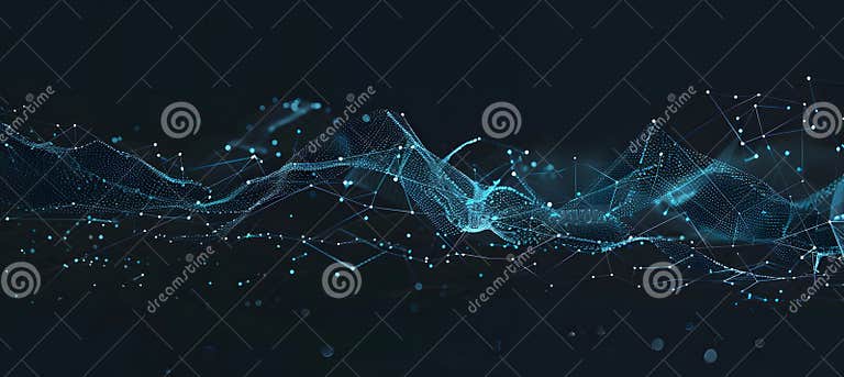 Polygonal Low Poly Waves with Connecting Dots in Dark Blue - AI ...