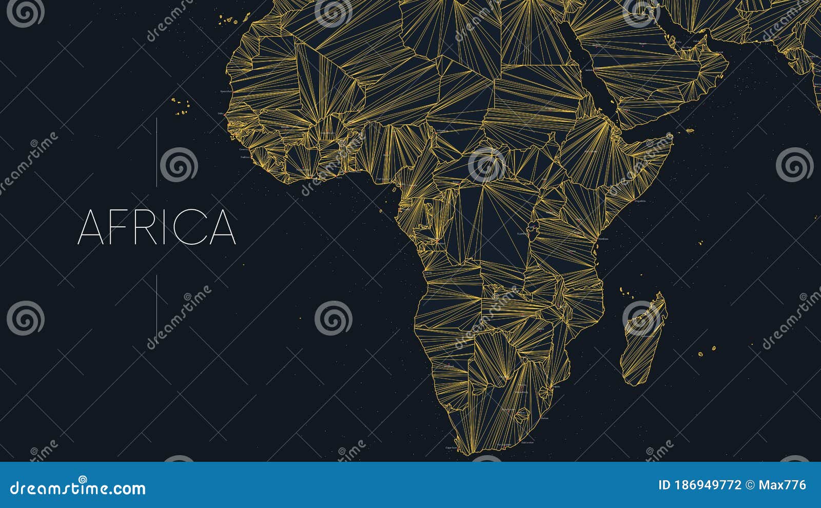 Polygonal Map of the African Continent with Nodes Linked by Lines ... Polygonal Map of the African Continent with Nodes Linked by Lines ...