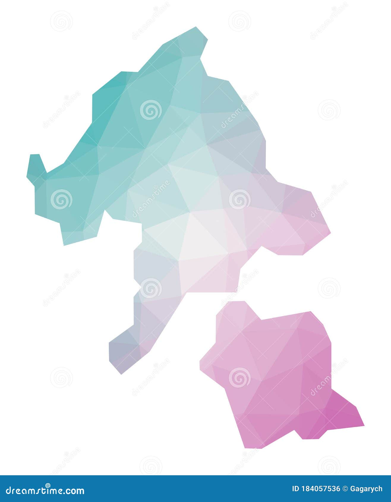 Polygonal Map of Aka Island. Stock Vector - Illustration of infographic ...