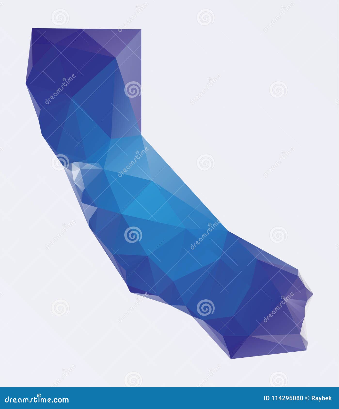 Polygonal Map of California Stock Vector - Illustration of polygon ...