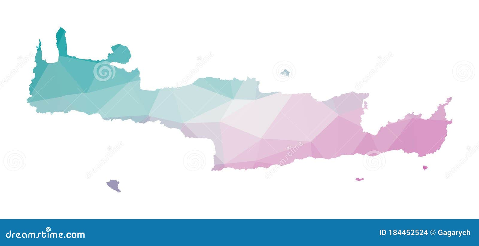 Polygonal map of Crete. stock vector. Illustration of icon - 184452524
