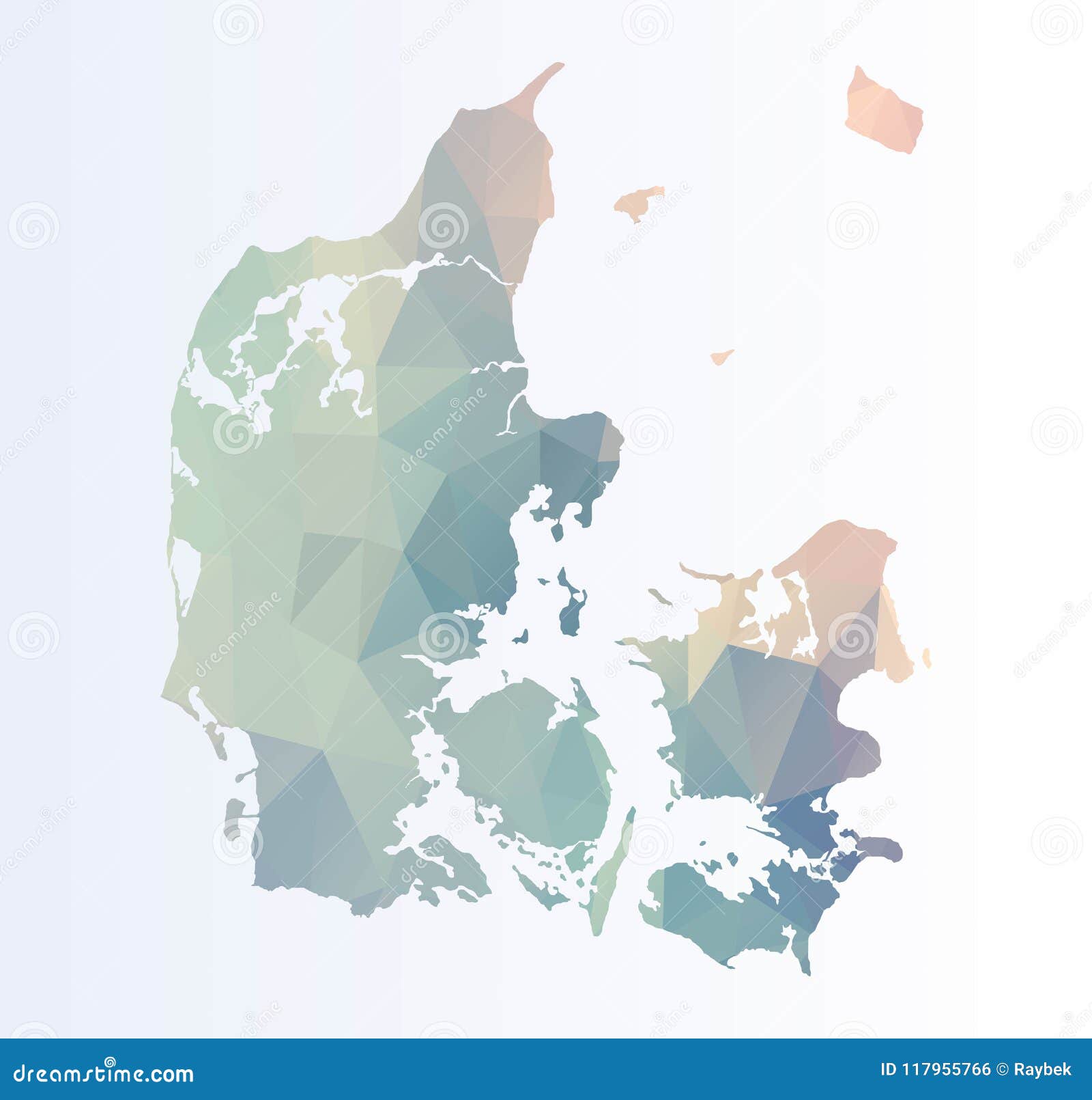 Polygonal map of Denmark stock illustration. Illustration of trendy ...