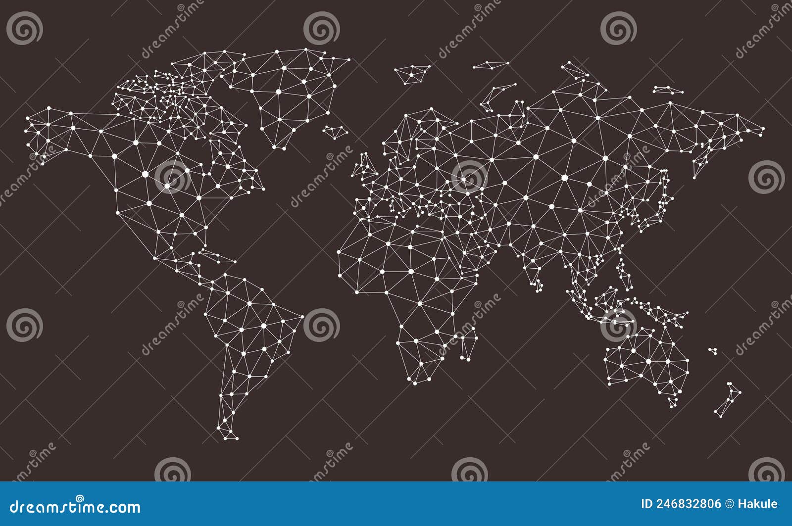 Polygonal Map. Digital Globe Earth, Polygons Maps, World Wide Internet ...