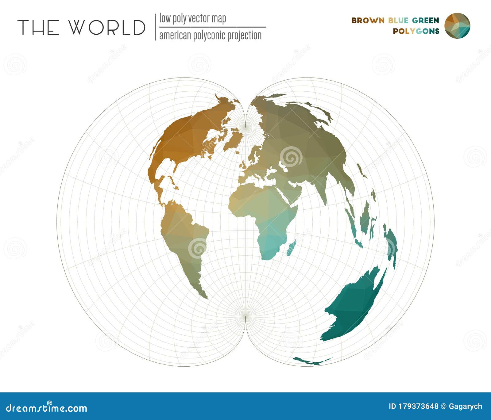 Polygonal Map of the World. Stock Vector - Illustration of chart ...