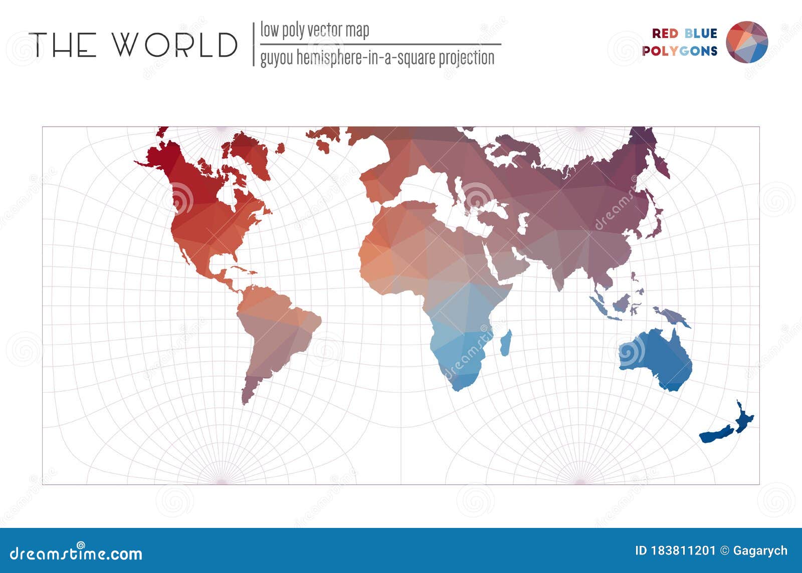Polygonal Map of the World. Stock Vector - Illustration of concept ...