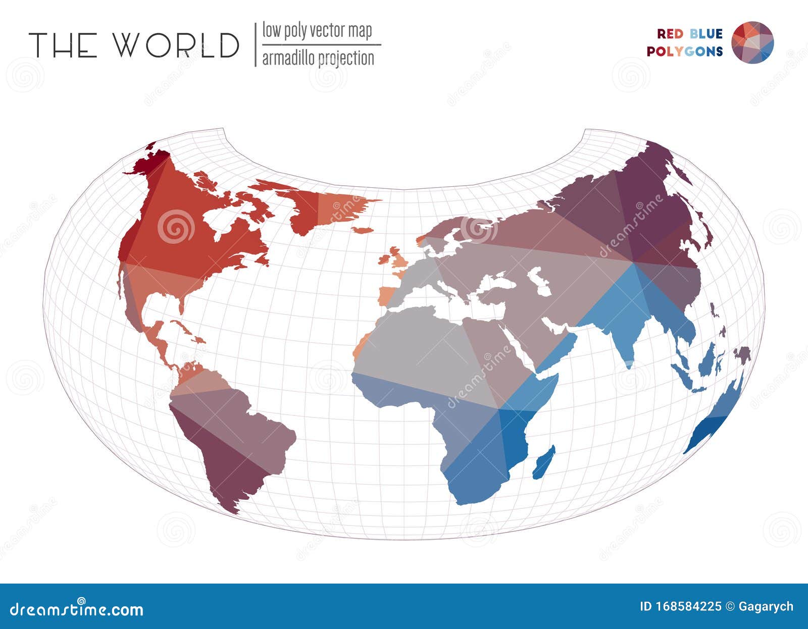 Polygonal Map of the World. Stock Vector - Illustration of boundary ...